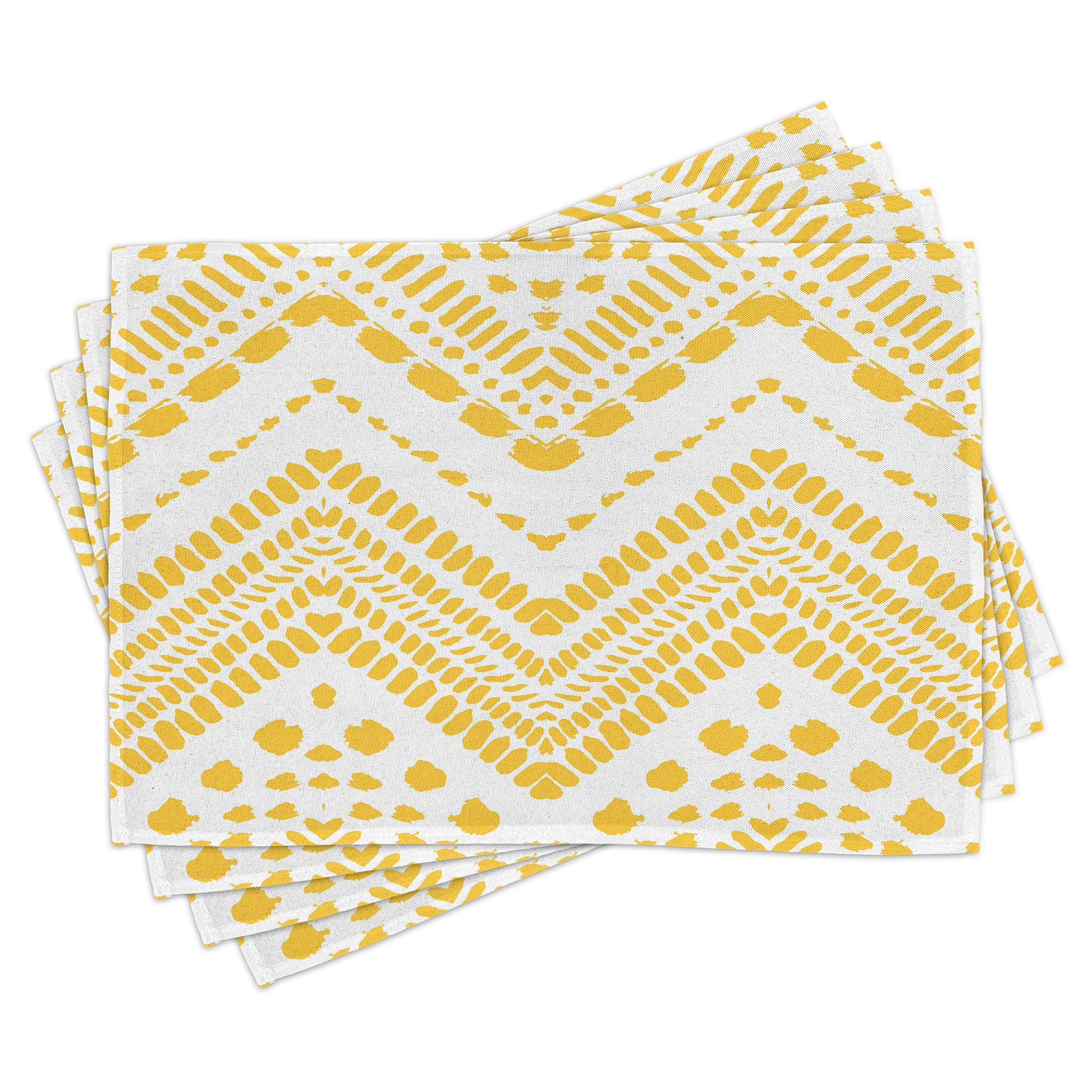 Ambesonne Yellow Chevron Place Mats Set of 4, Colorful Folk Zigzag ...