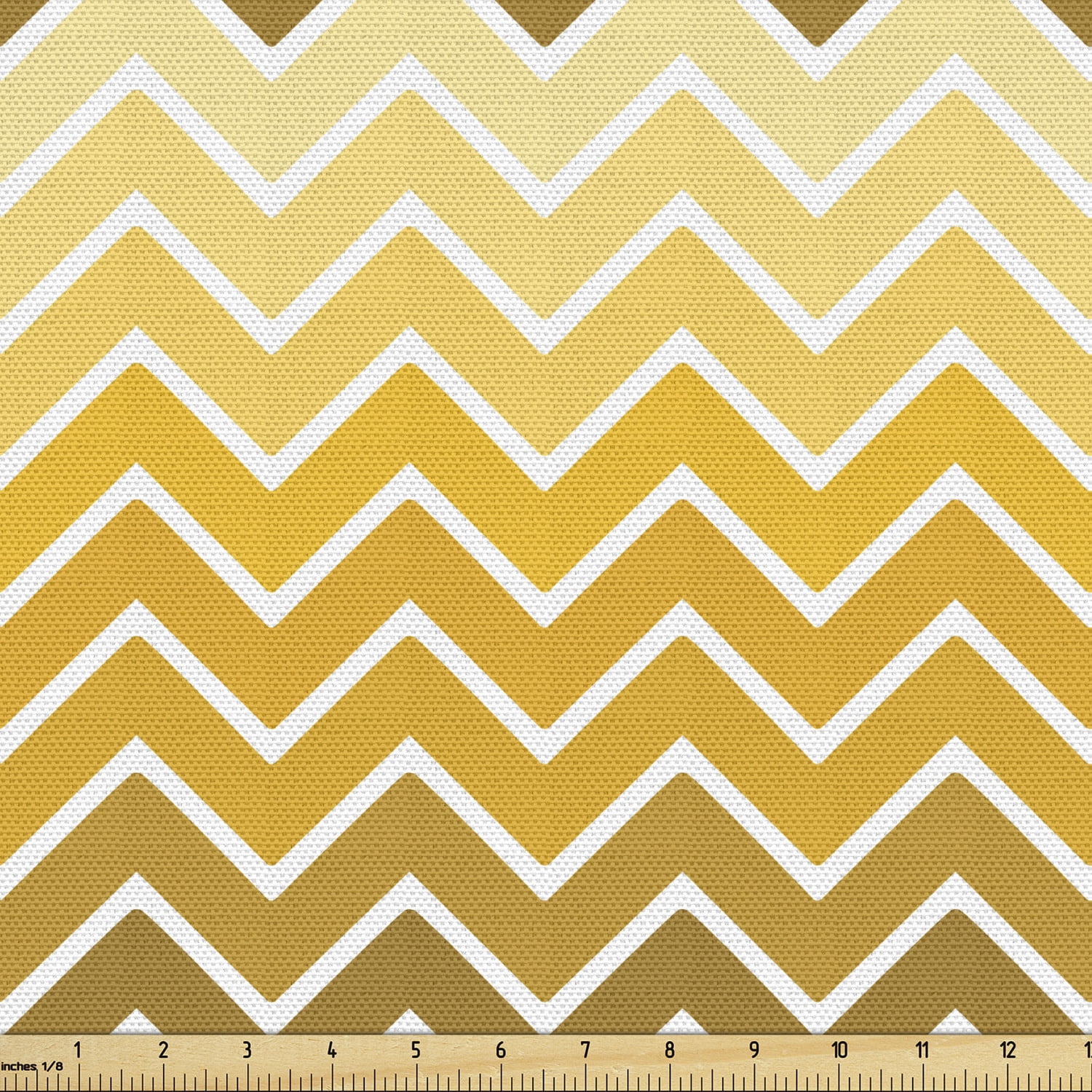 Ambesonne Yellow Fabric by the Yard Upholstery, Chevron Zigzag Ombre, 3 ...