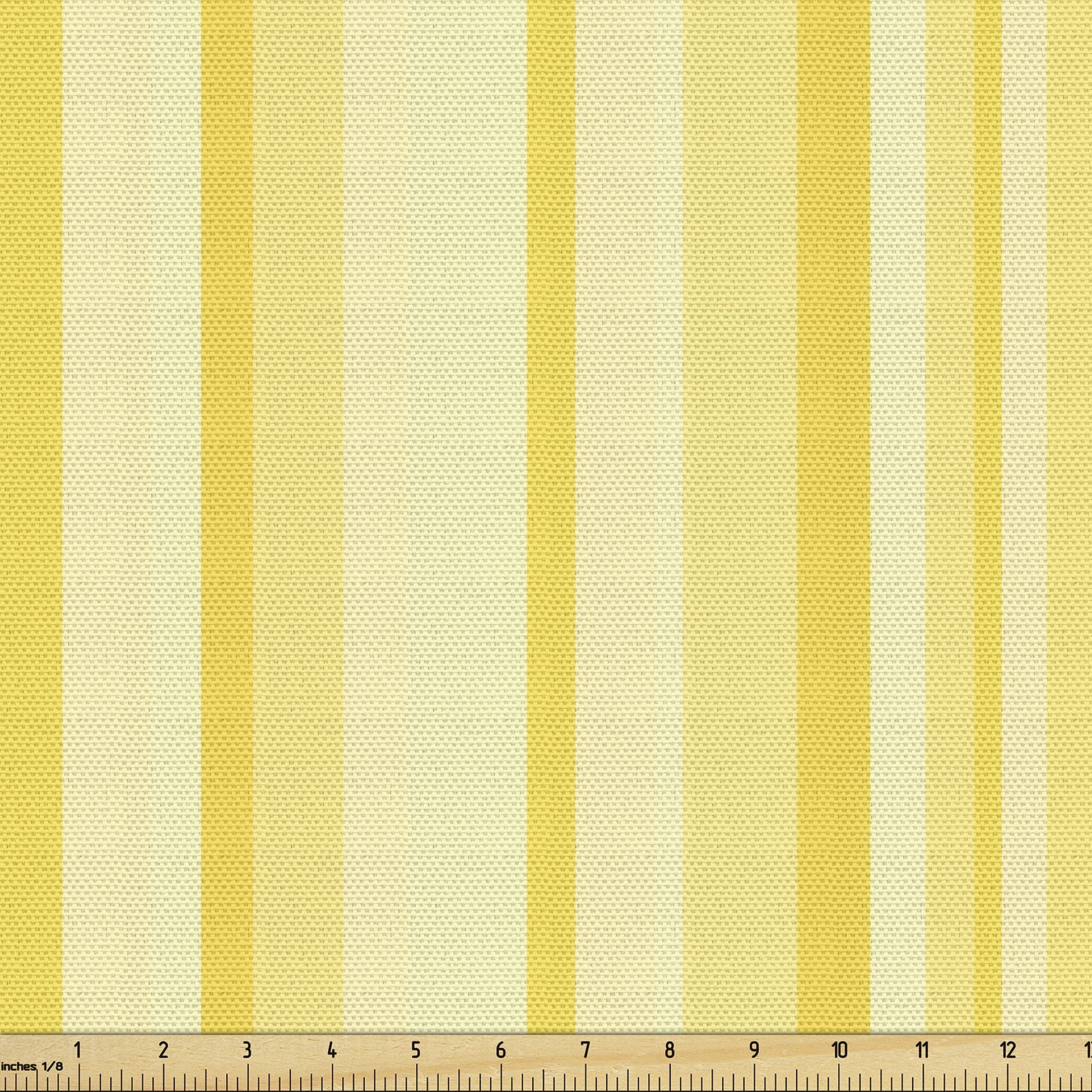 Ambesonne Yellow Fabric by the Yard Upholstery, Vertical Monotone Lines ...