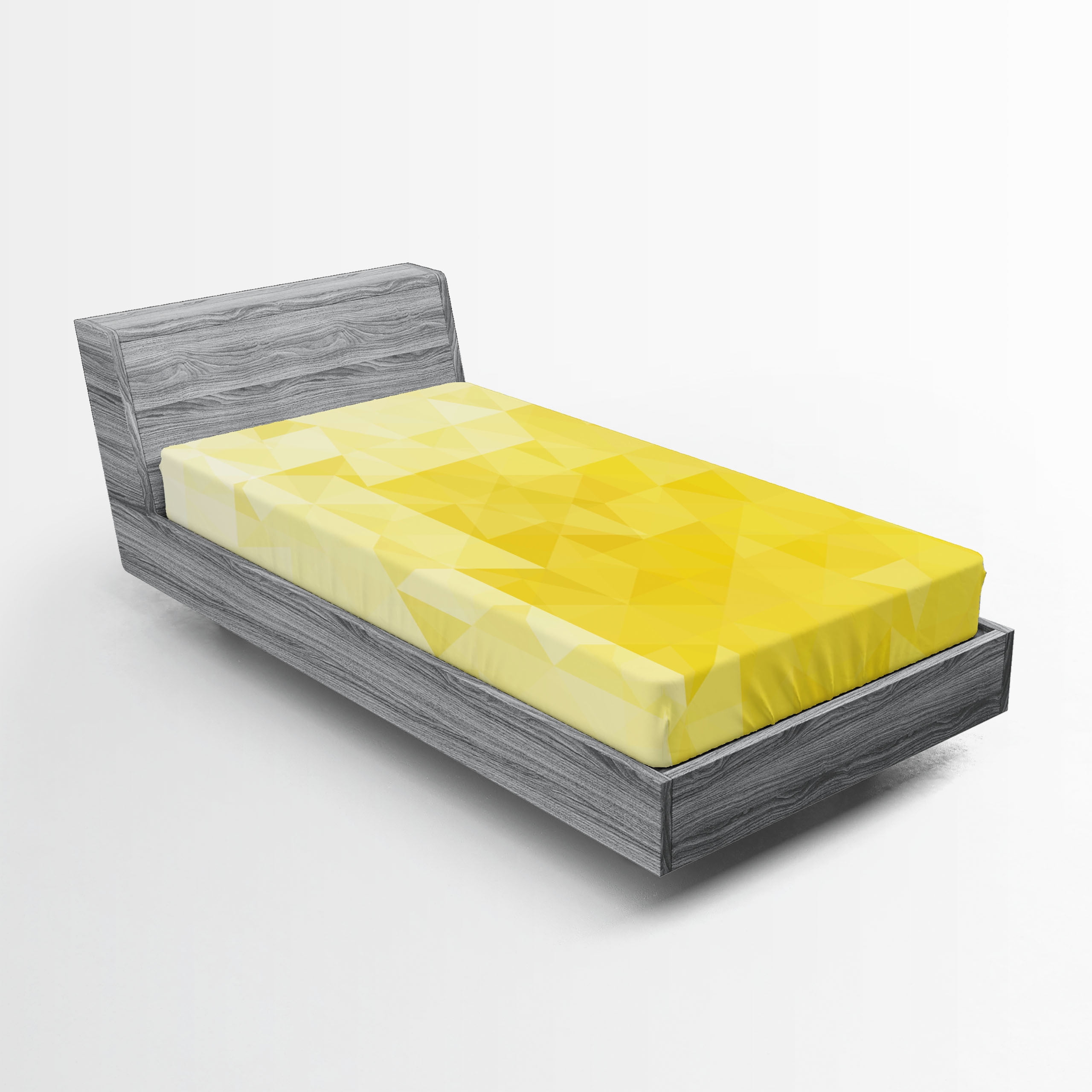 Ambesonne Yellow Fitted Sheet, Retro Triangles Mosaic, Twin Size ...
