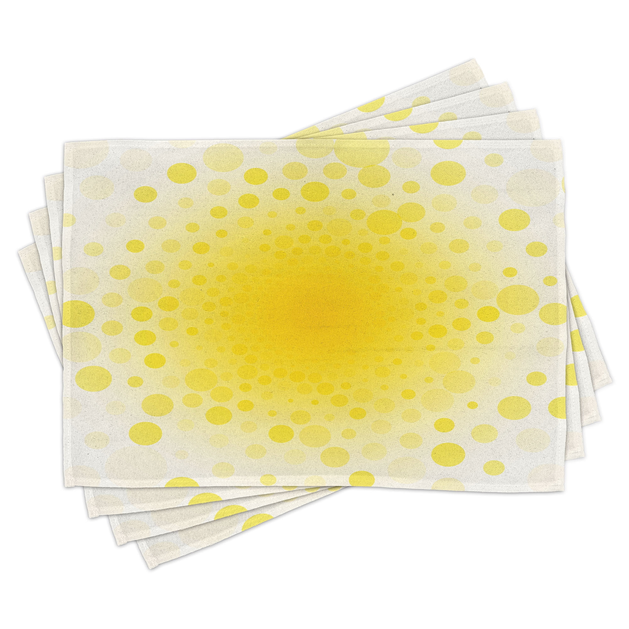 Ambesonne Yellow Place Mats Set of 4, Sun Abstract, Standard Size ...