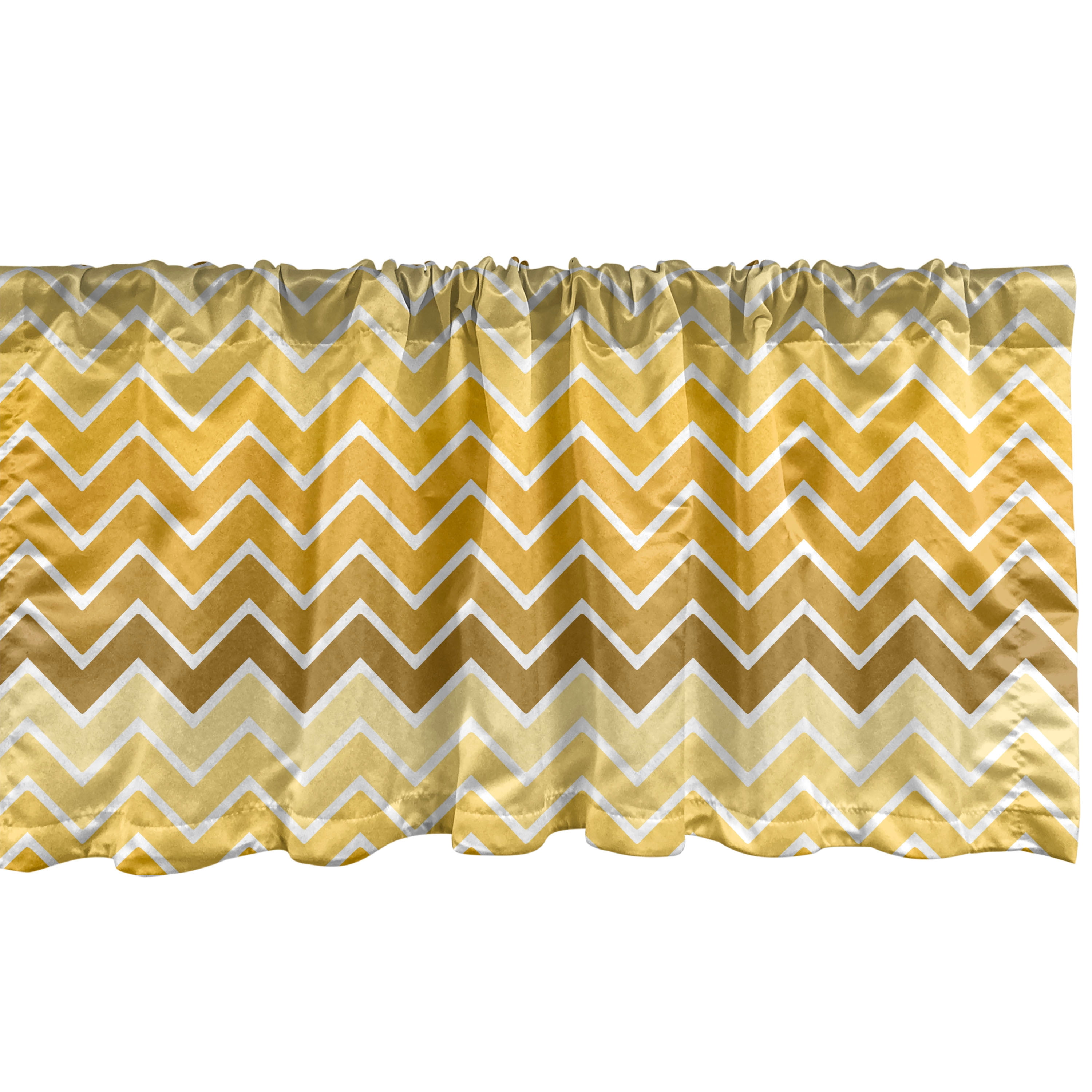 Ambesonne Yellow Window Valance, Chevron Zigzag Ombre, 54" X 12 ...