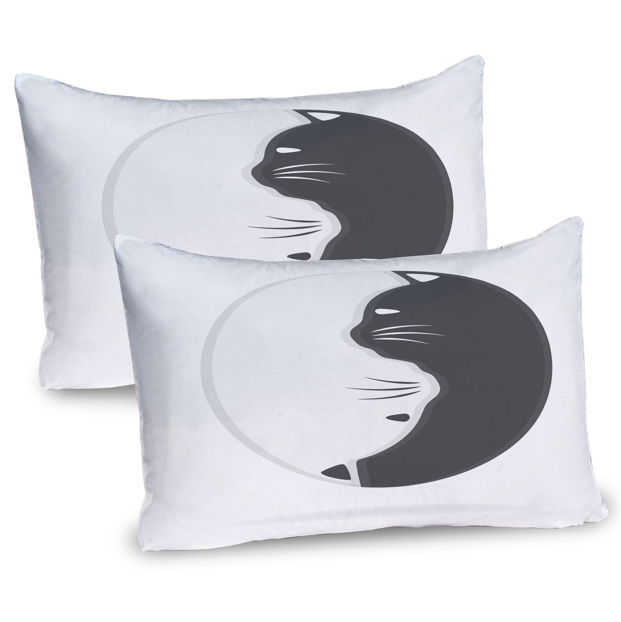Ambesonne Yin Yang Pillow Sham 2 Pack, Black and White Cats, 30"x20 ...