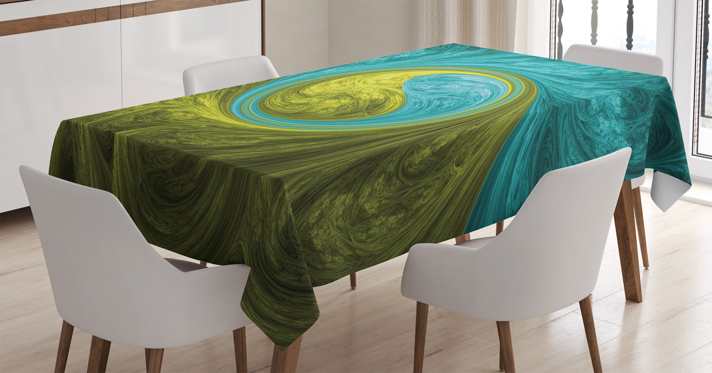 Ambesonne Ying Yang Tablecloth Rectangular Table Cover, Eastern Circle Ethnic Art, 52"x70 ...