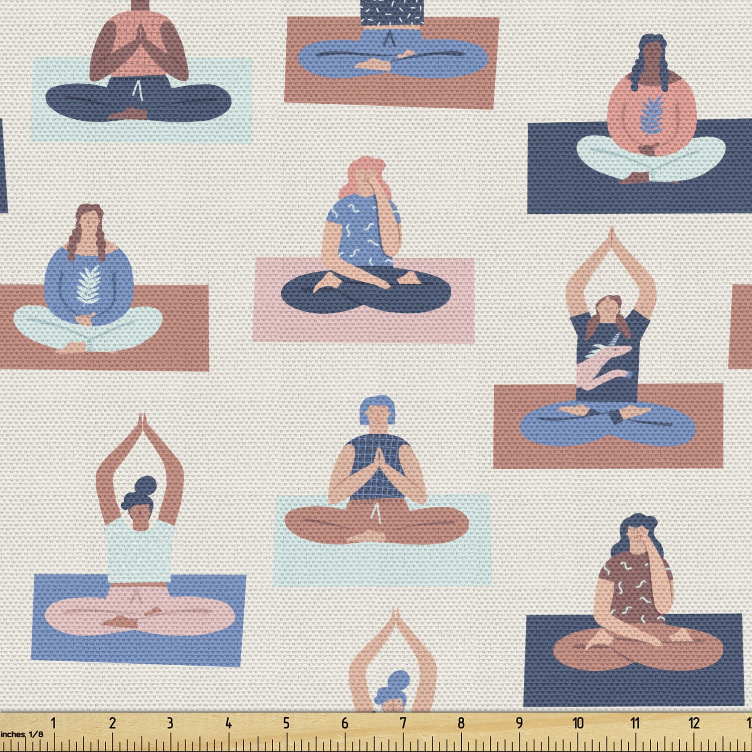 Ambesonne Yoga Fabric by the Yard Upholstery, Stretching Relaxing ...