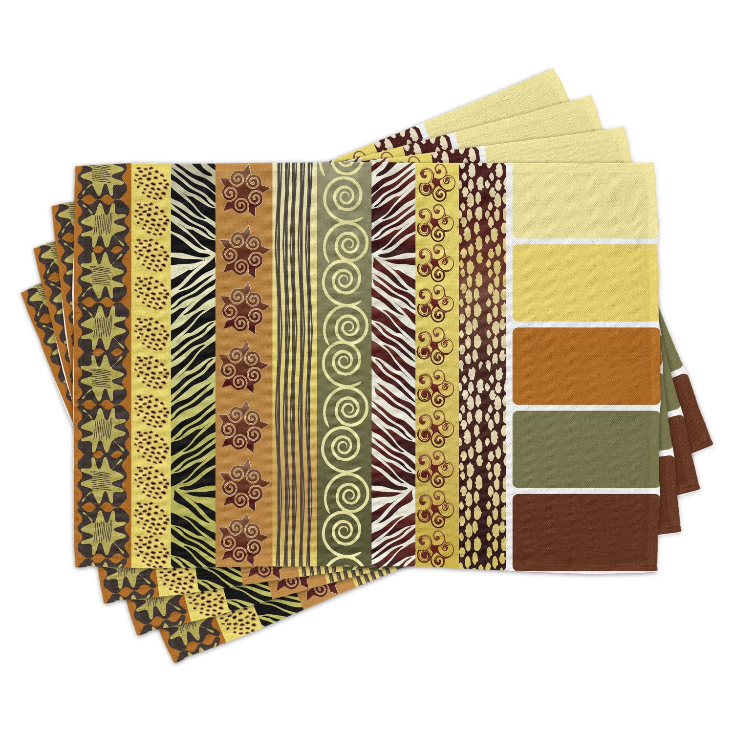 Ambesonne Zambia Place Mats Set of 4, Vintage Mixed African, Standard ...