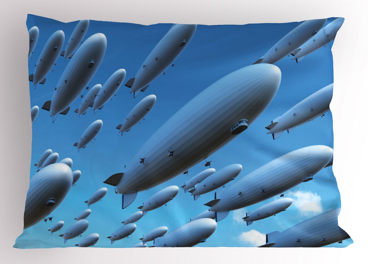 Ambesonne Zeppelin Pillow Sham, Sky Aviation Flight, 26" X 20", Pale ...