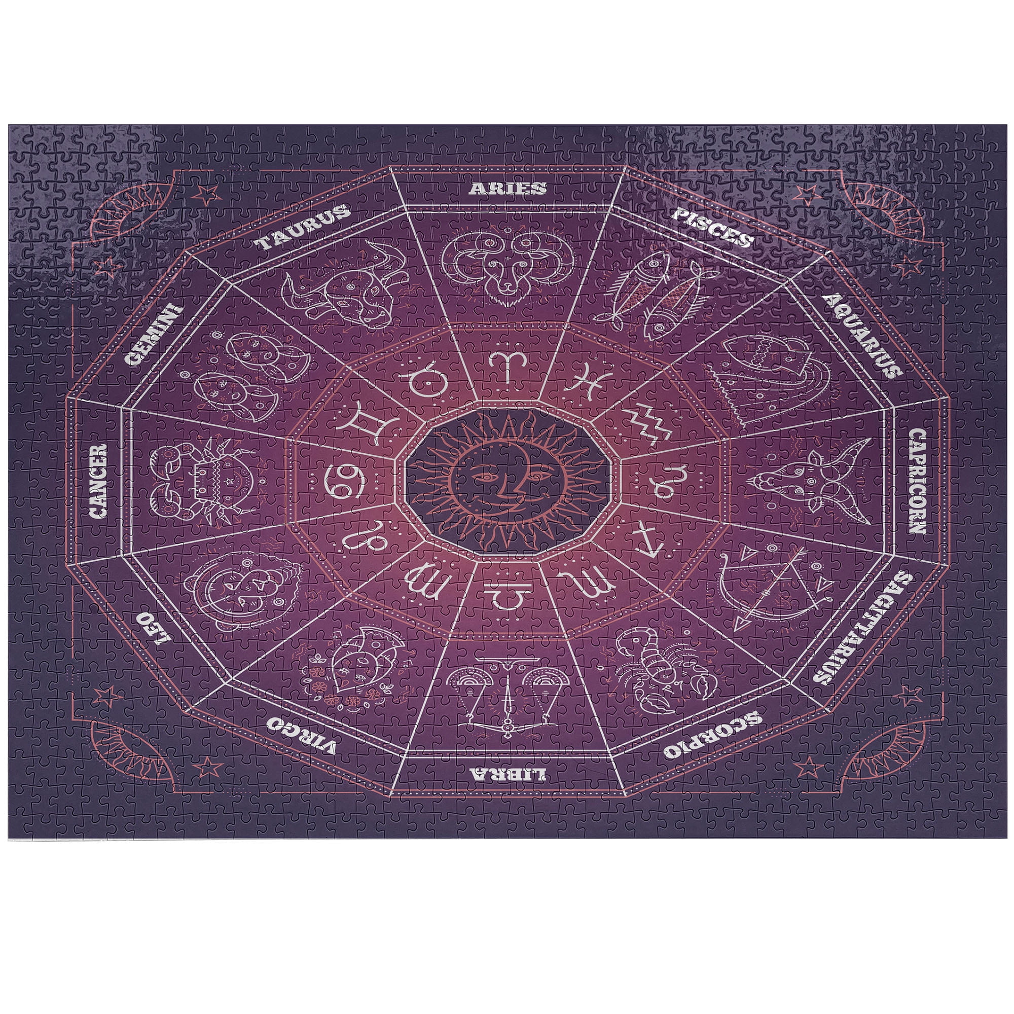 Ambesonne Zodiac Jigsaw Puzzle, Colorful Astrology Signs, Heirloom ...
