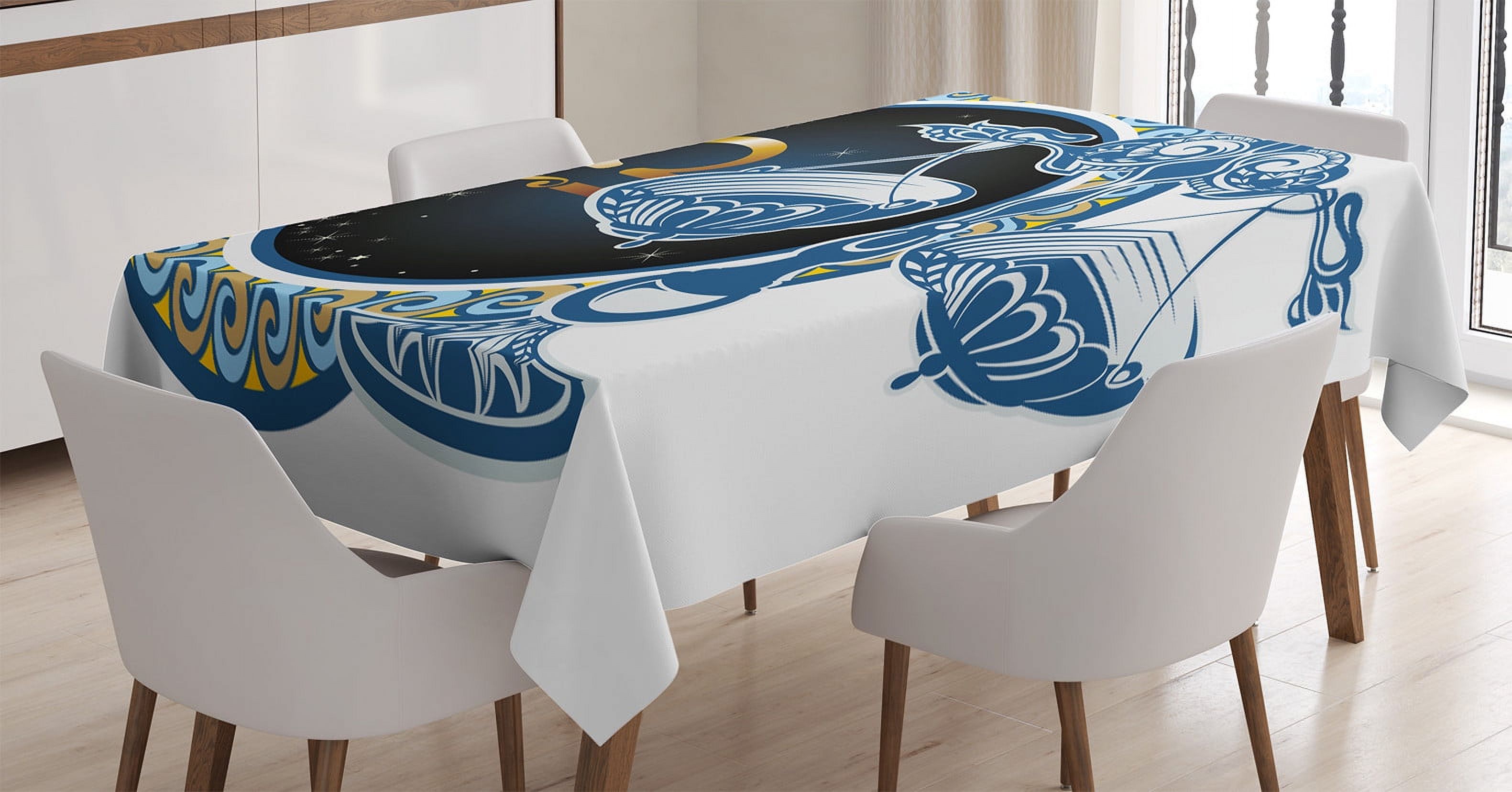 Ambesonne Zodiac Tablecloth Rectangular Table Cover, Libra Sign ...