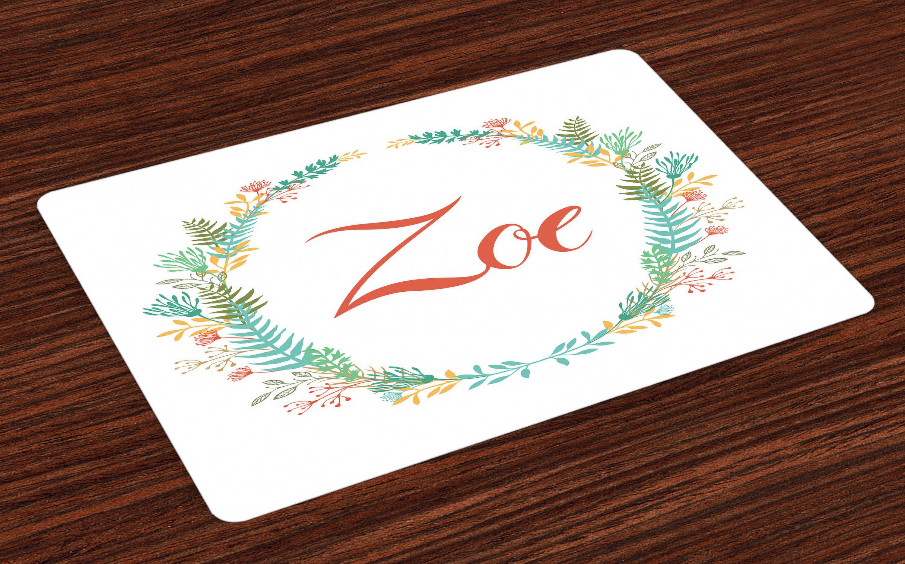 Ambesonne Zoe Place Mats Set of 4, Blossoming Nature Foliage, Standard ...