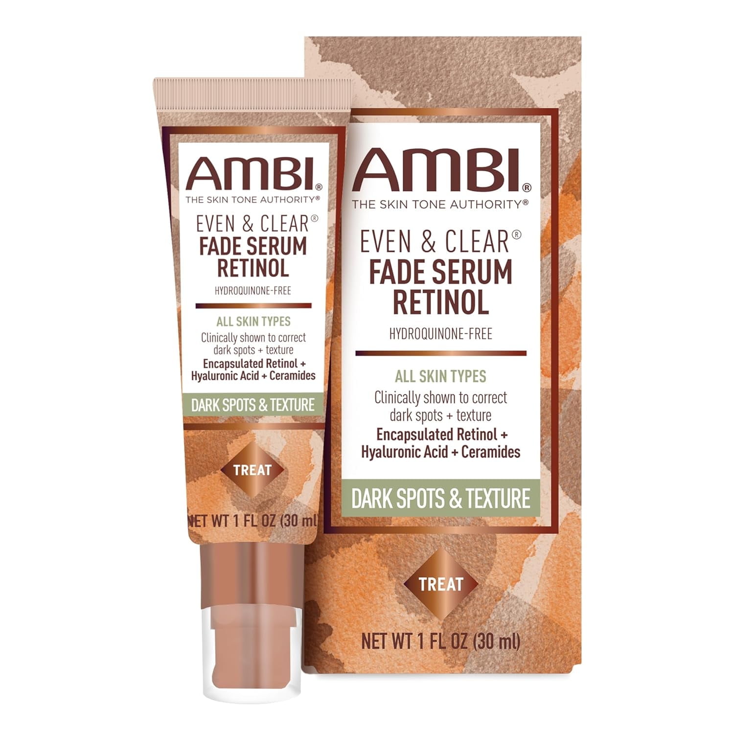 AMBI Even And Clear Fade Serum, Retinol, Dark Spots And Blemishes, 1 Oz ...