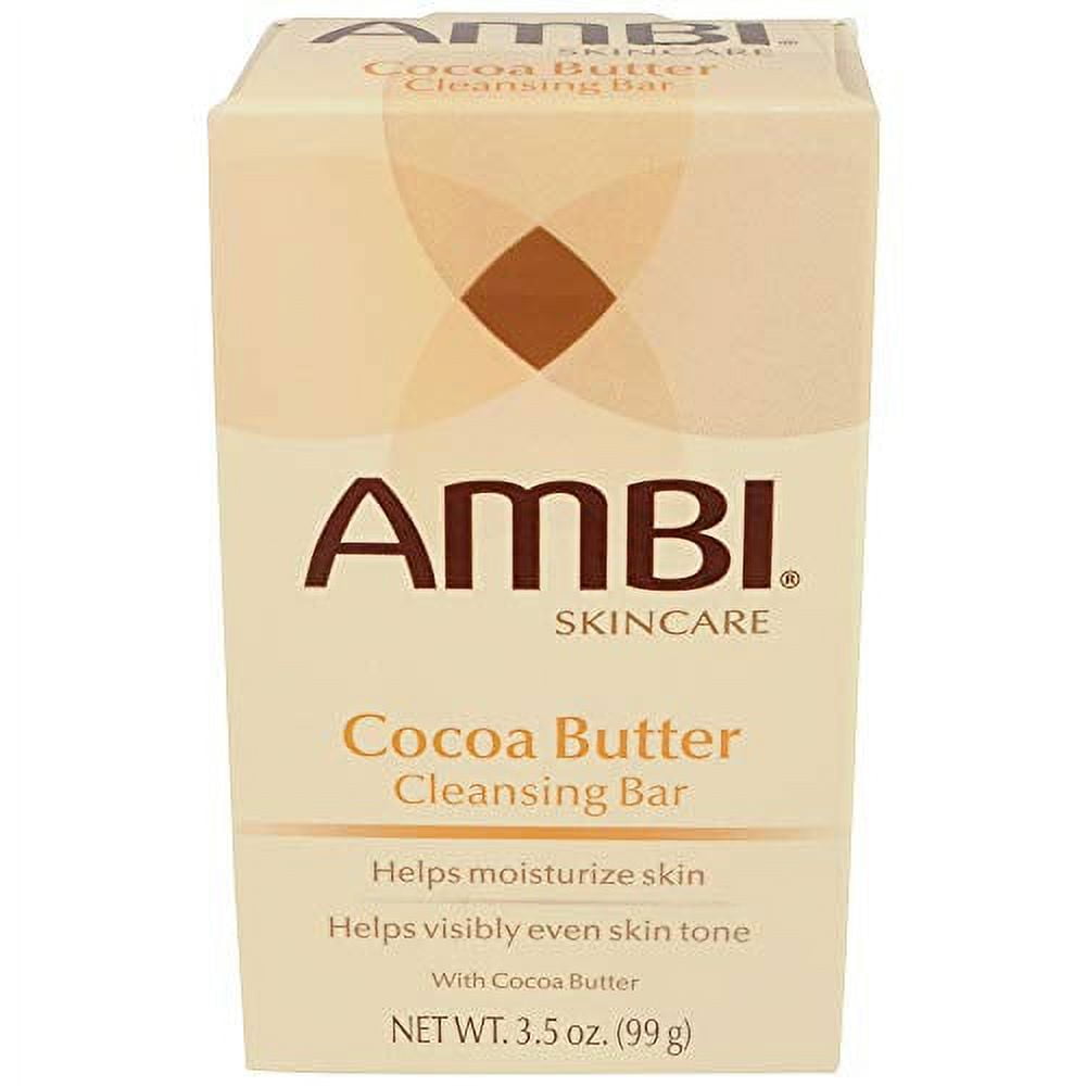 Ambi Skin Care Cocoa Butter Cleansing Soap Bar, 3.5 Oz, 3 Pack ...