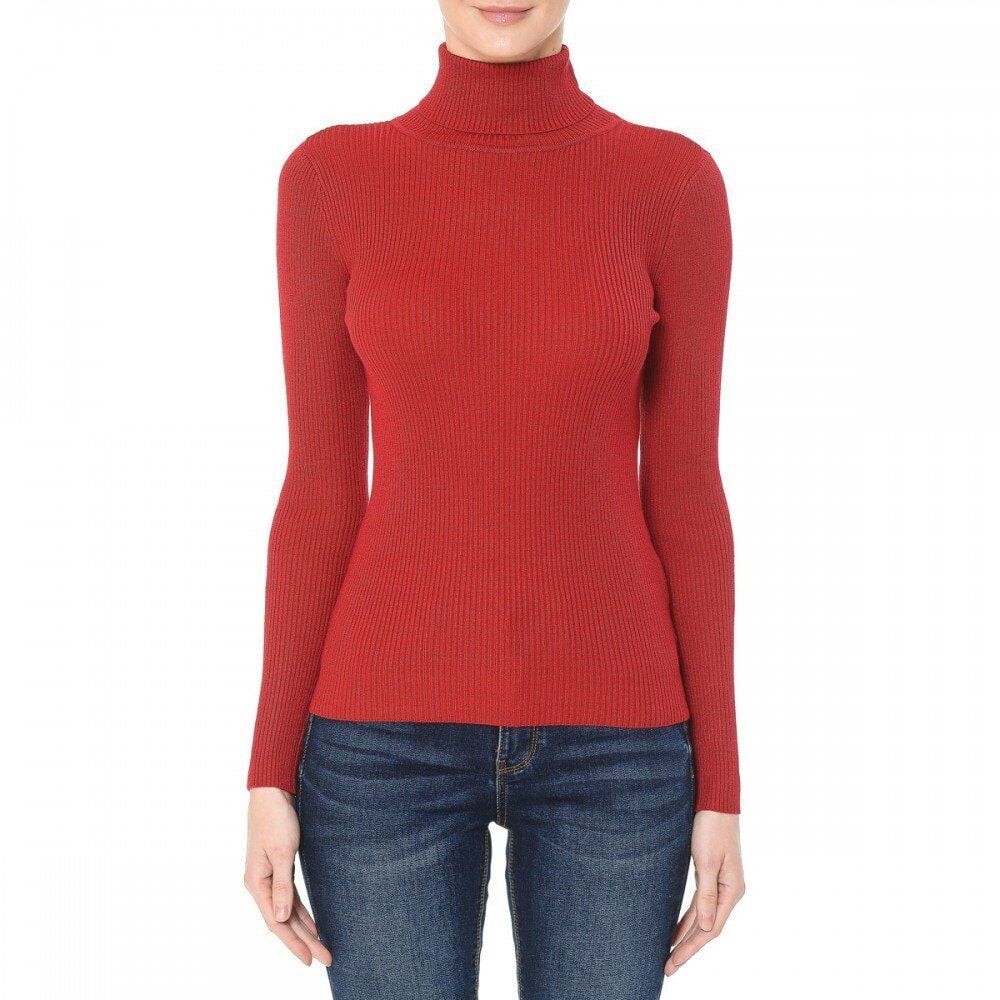 Ambiance Apparel 65660 Turtle Neck Ribbed Long Sleeve Sweater Top