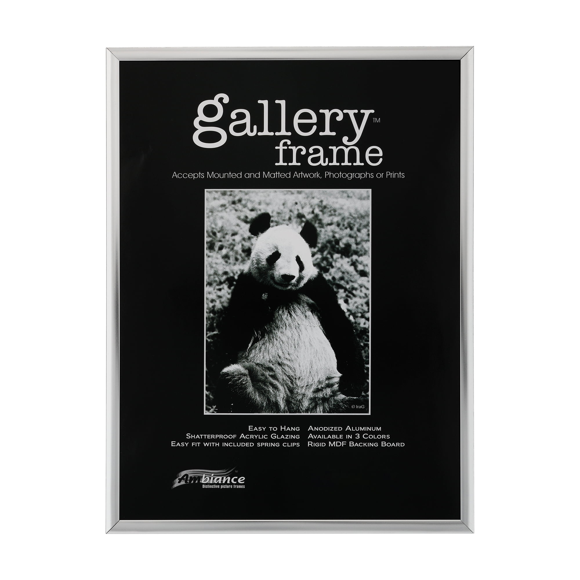 Ambiance Gallery Aluminum Picture Frame Includes Shatterproof Glazing ...