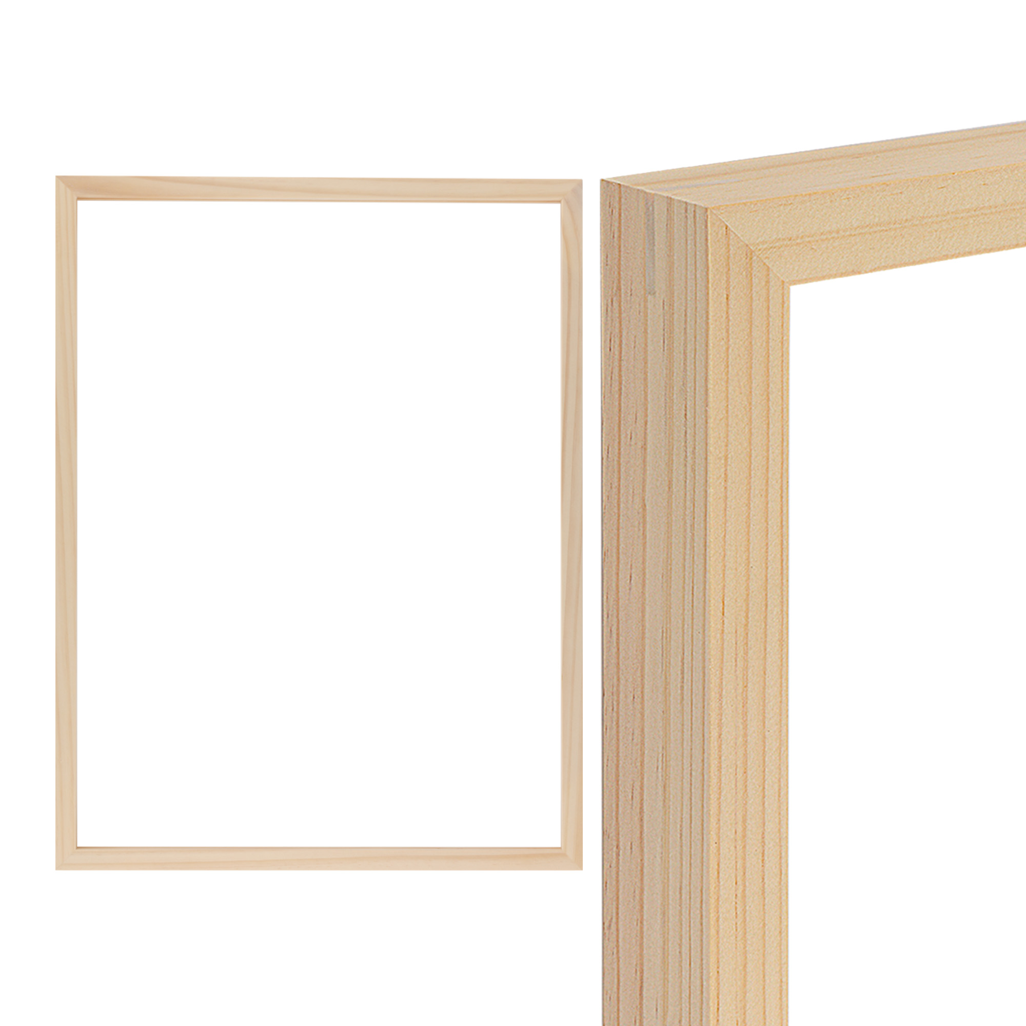 Ambiance Gallery Frames Unfinished Wood Natural Open Back No Glass 1.25 ...