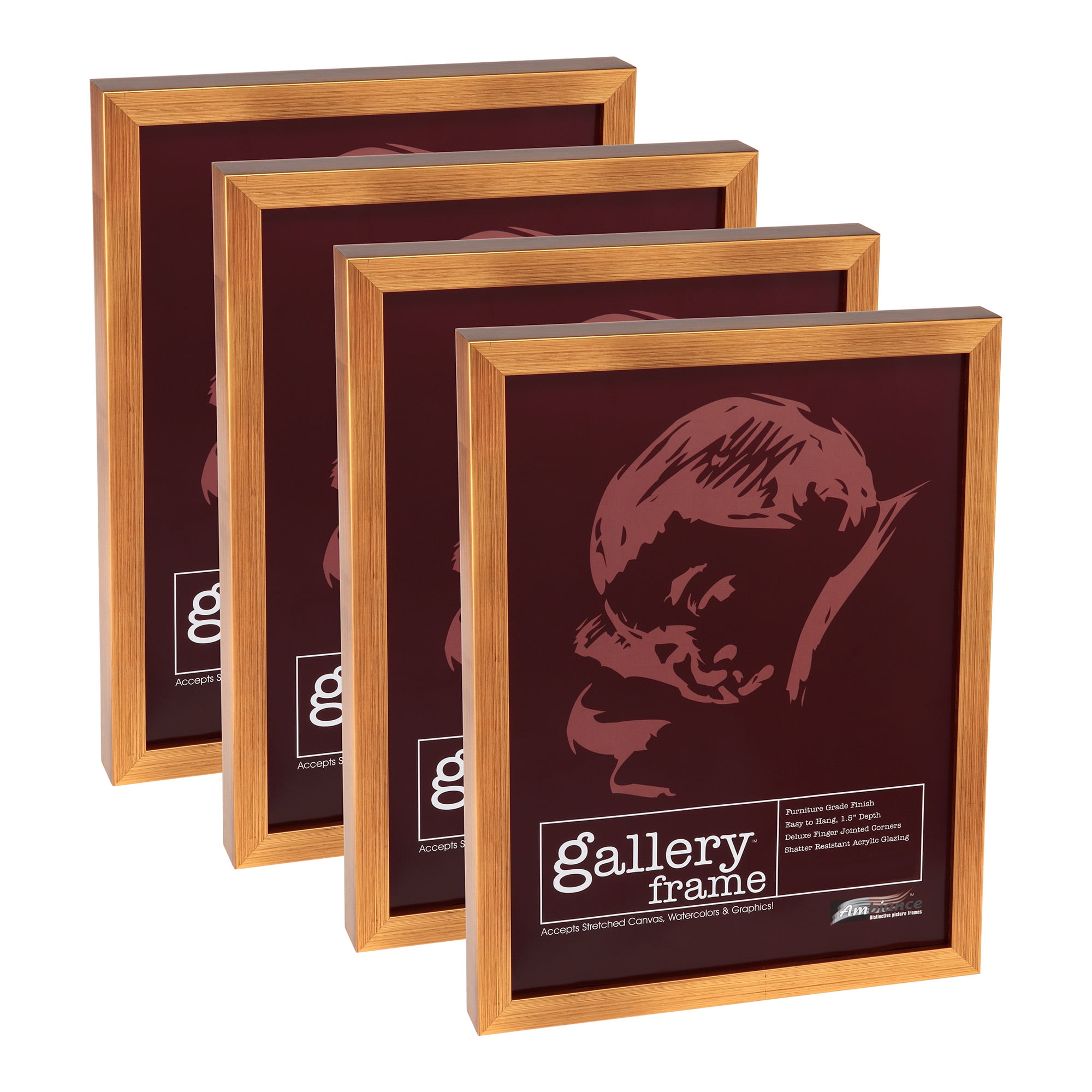 Ambiance Gallery Wood 1.5" Deep Picture Frames - 20×24" Pack of 4 Hand ...