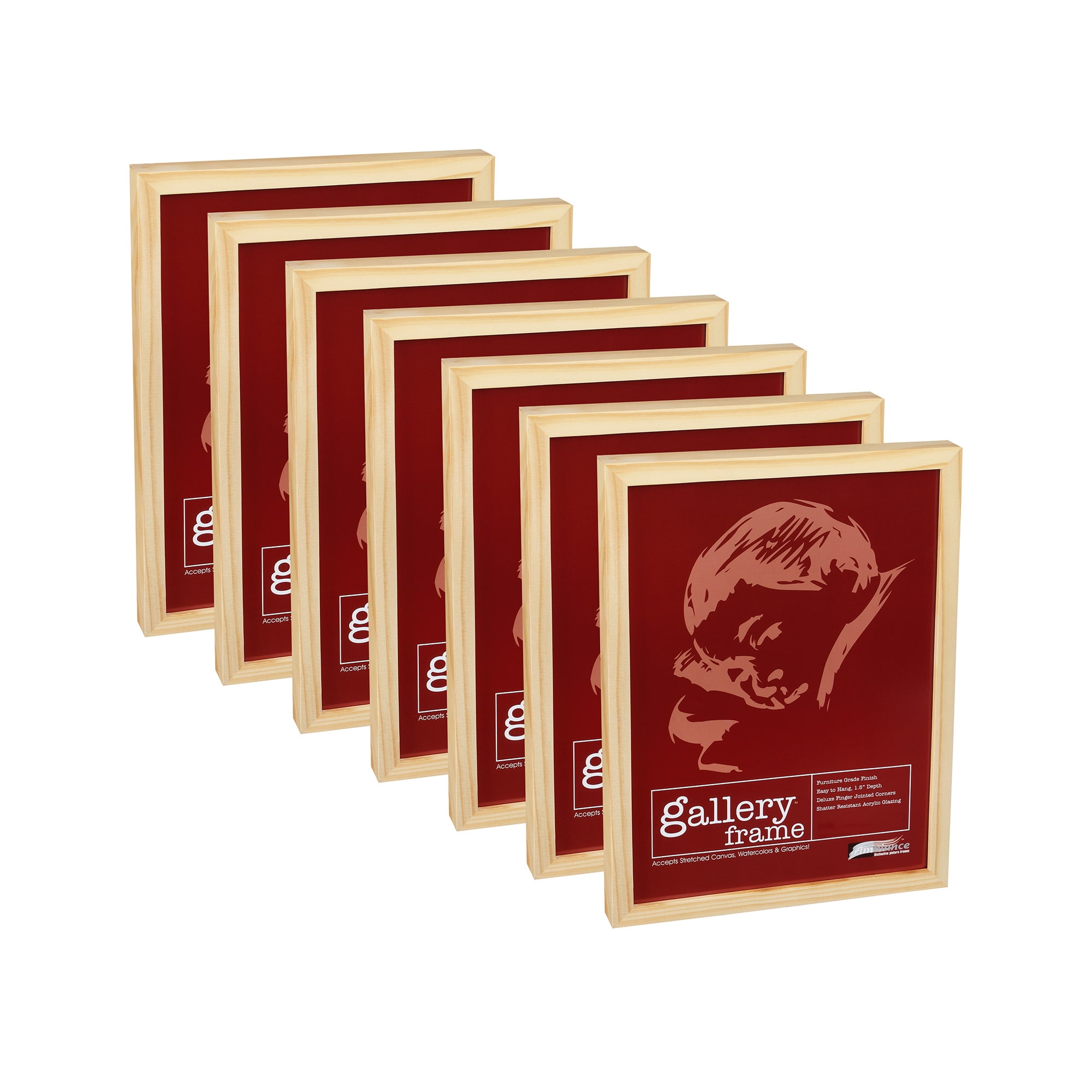 Ambiance Gallery Wood Frame Single 8x8"" - Natural - 8 Pack - Walmart.com