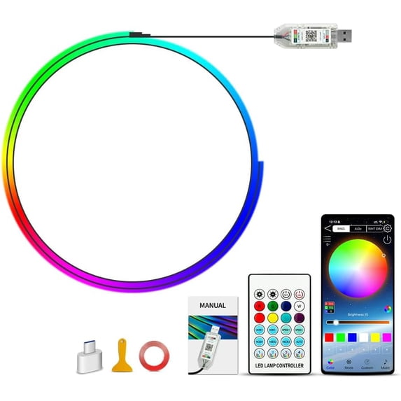 Ambient Lighting Car Led Lights Interior,43.3’’ USB Powered Acrylic ...