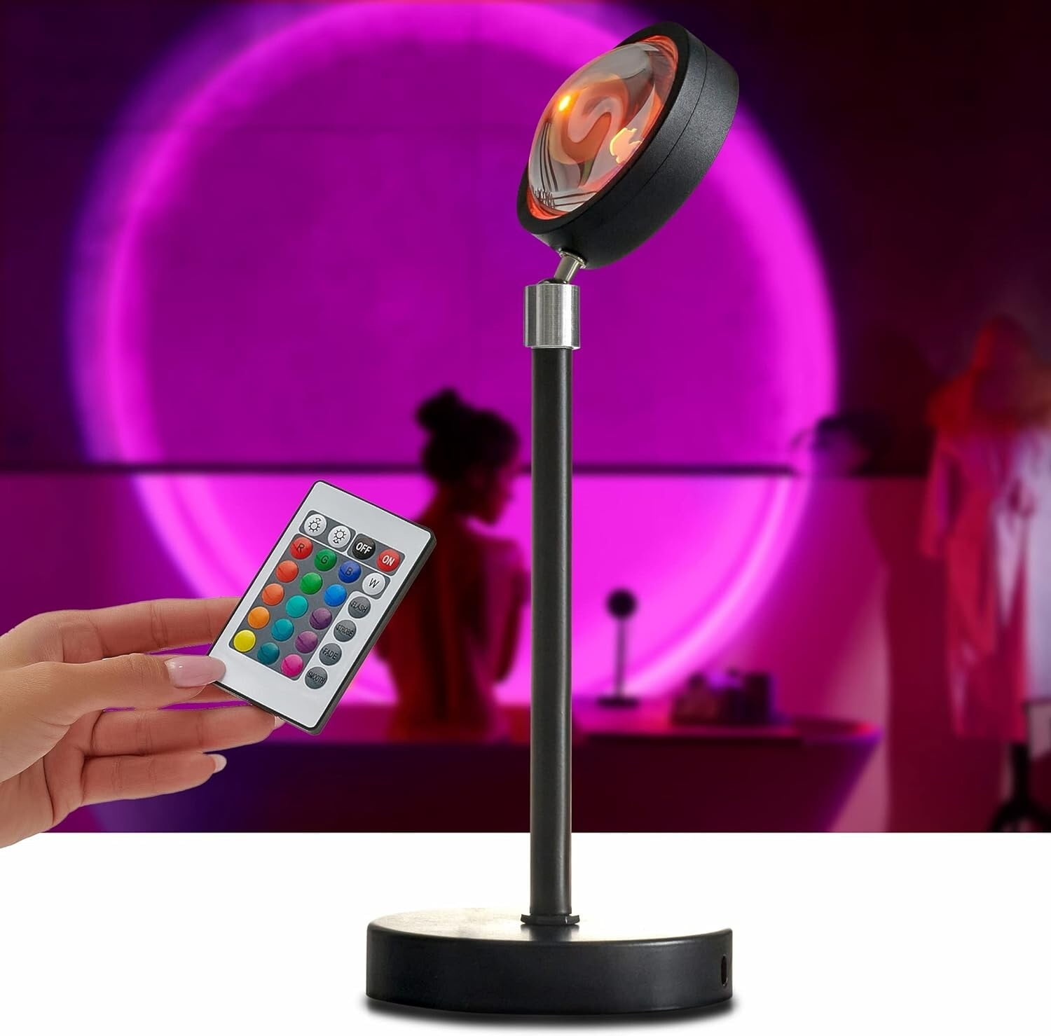 Ambient Night Lamp RGB LED Projection Light for Home 16 Colors &4 Modes ...