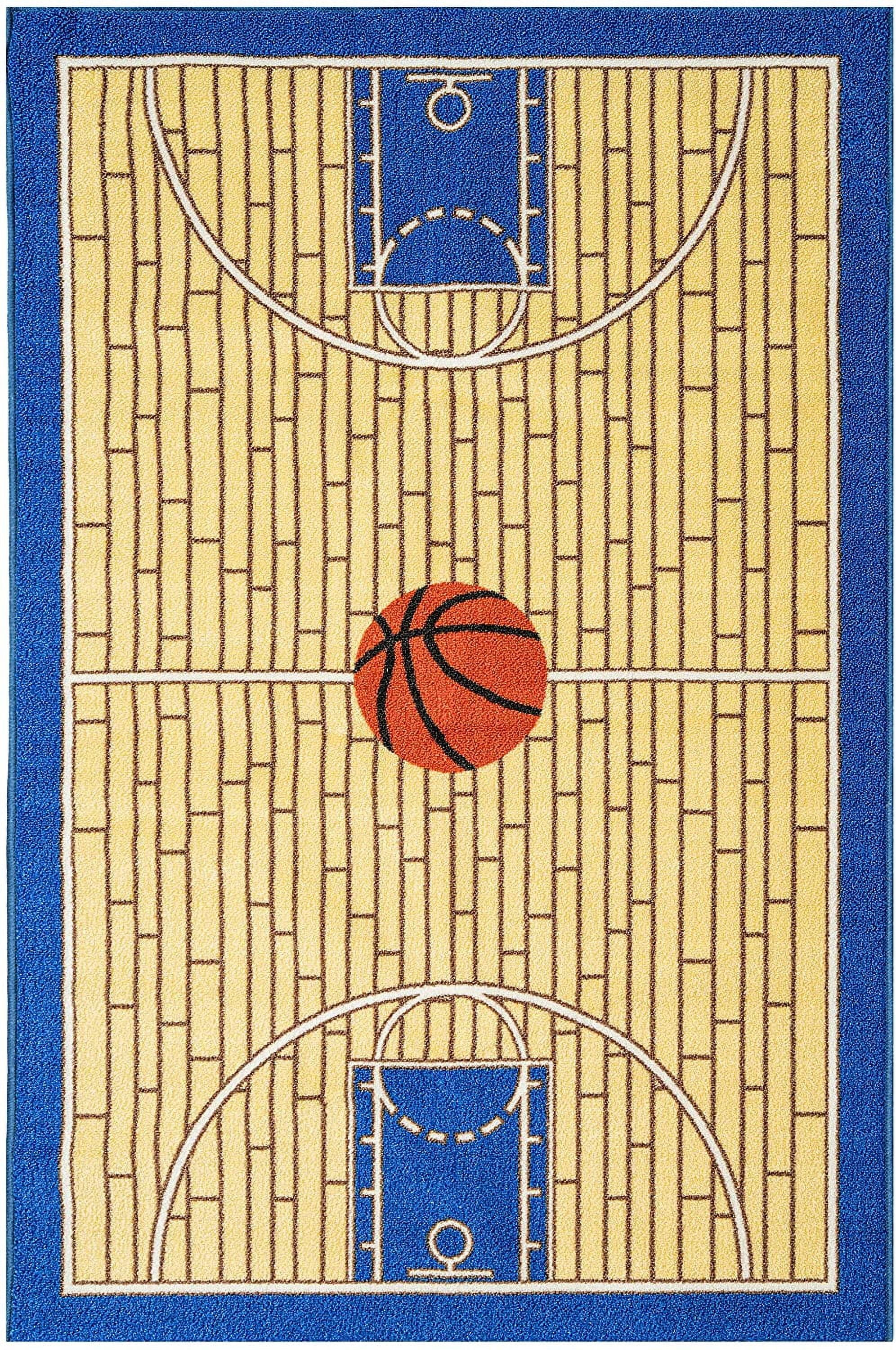 Ambient Rugs 695 Basketball Blue 2'2"x3' Kid Play Area Rug for Bathroom ...