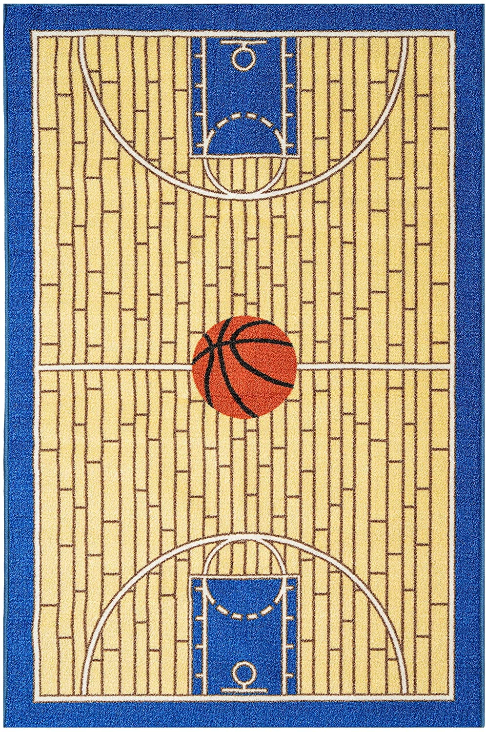 Ambient Rugs 695 Basketball Blue 4'5"x6'9" Kid Play Area Rug for ...