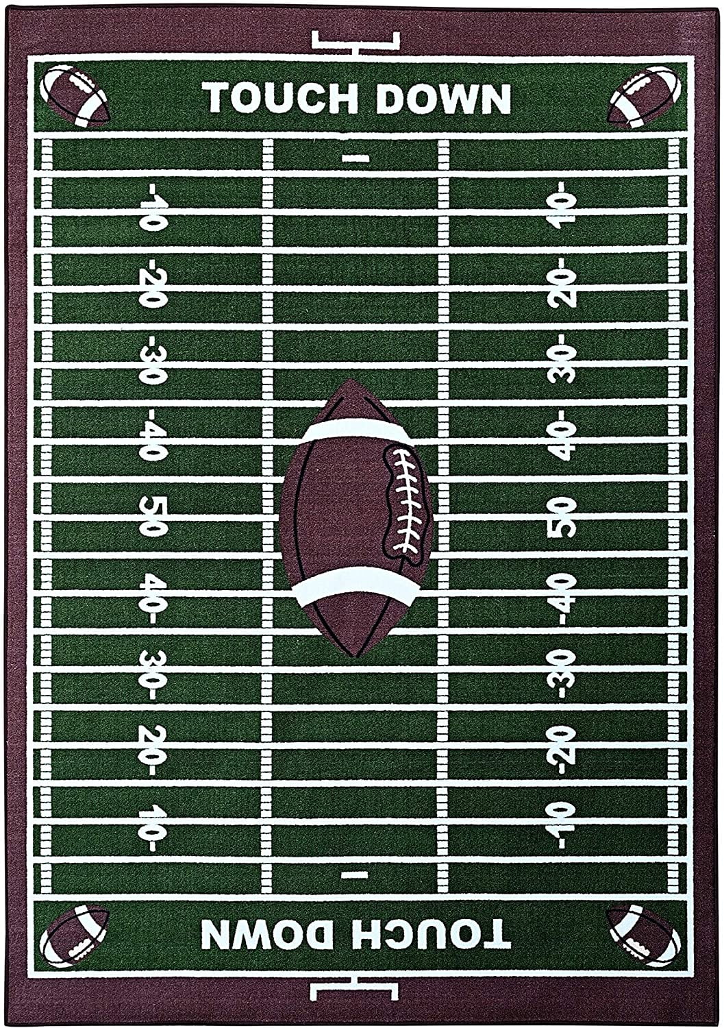 Ambient Rugs 700 Corner Football 6'7"x9'2" Play Area Rug for Kids ...