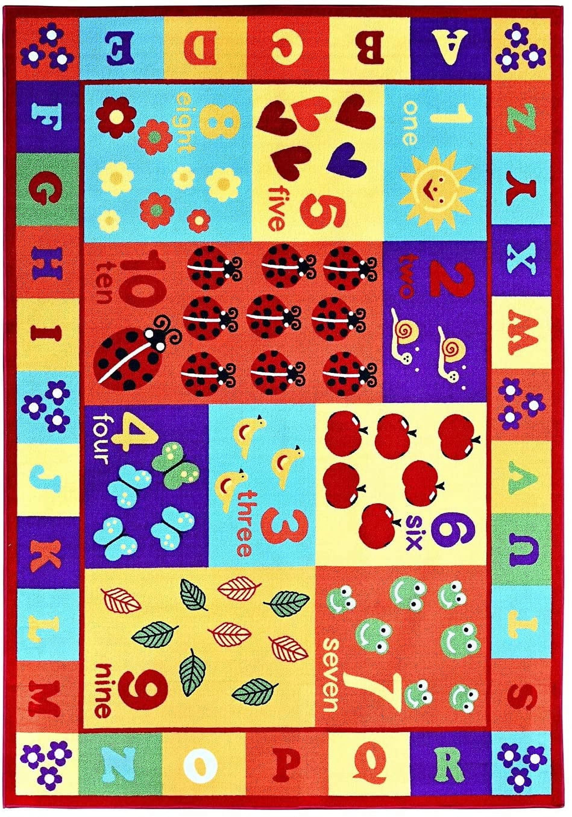 Ambient Rugs 740 ABC With Numbers 3'3"x5' ABC Area Rug for Kids ...