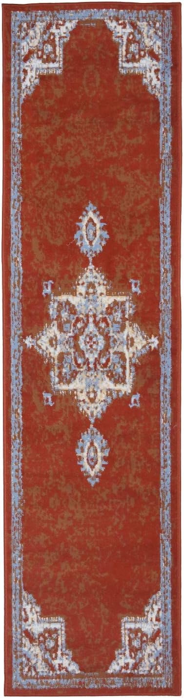 Ambient Rugs Bohemian Runner Rug - 2 ft. x 8 ft., Rust, Indoor Area Rug ...