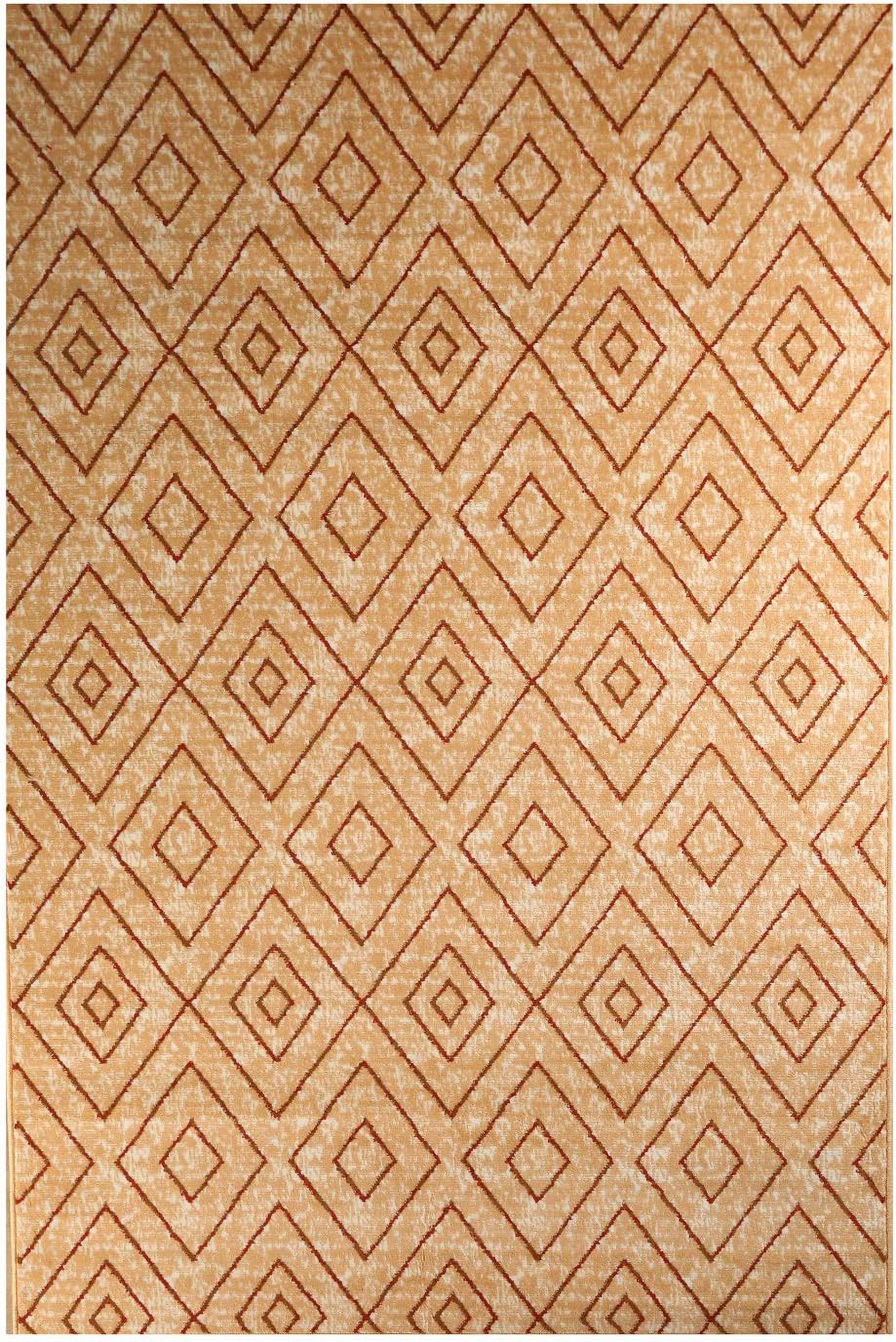 Ambient Rugs Diamond Pattern Area Rug - 2 ft. x 4 ft., Beige, Moroccan ...