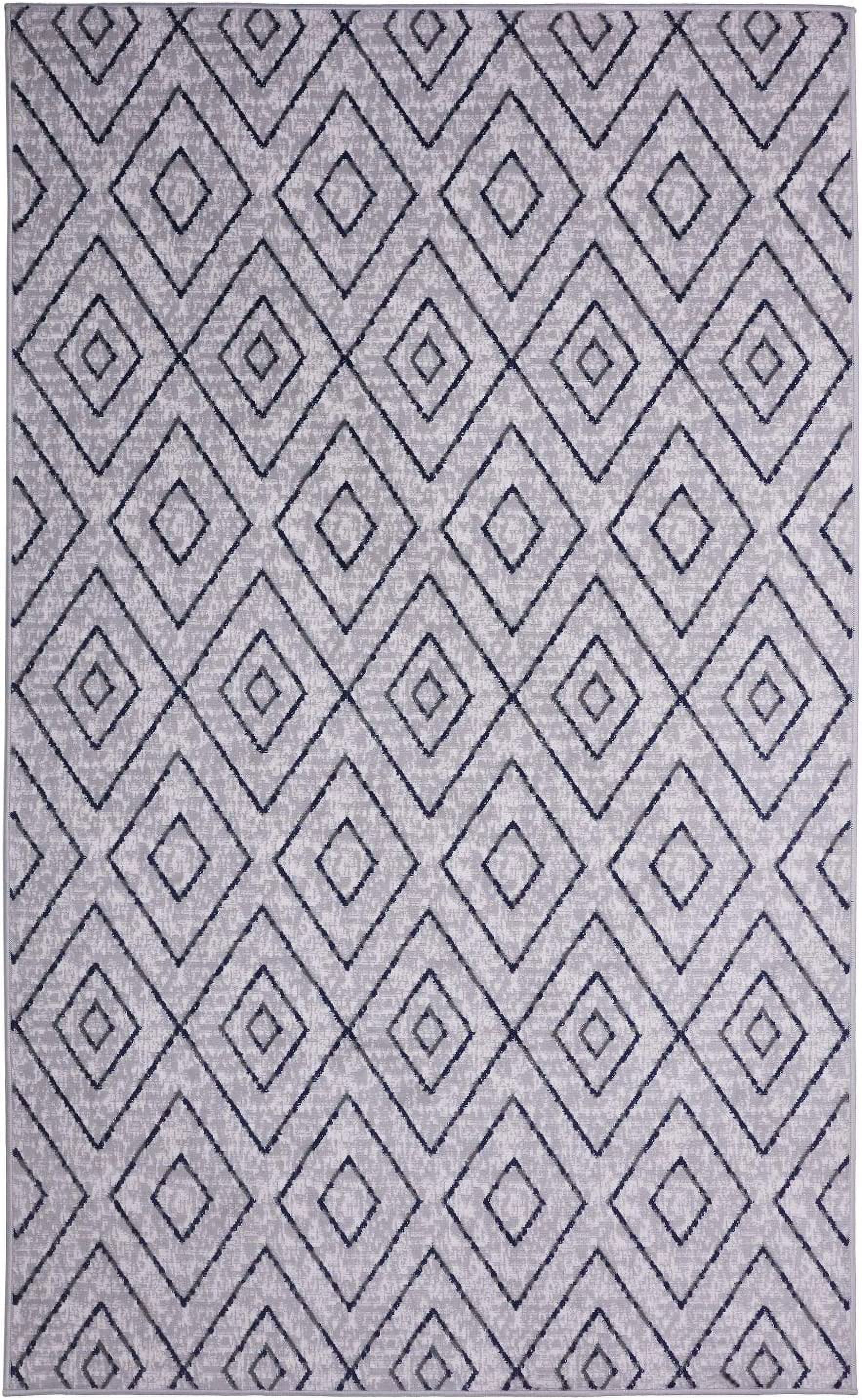 Ambient Rugs Diamond Pattern Area Rug - 5 ft. x 8 ft., Grey, Moroccan ...