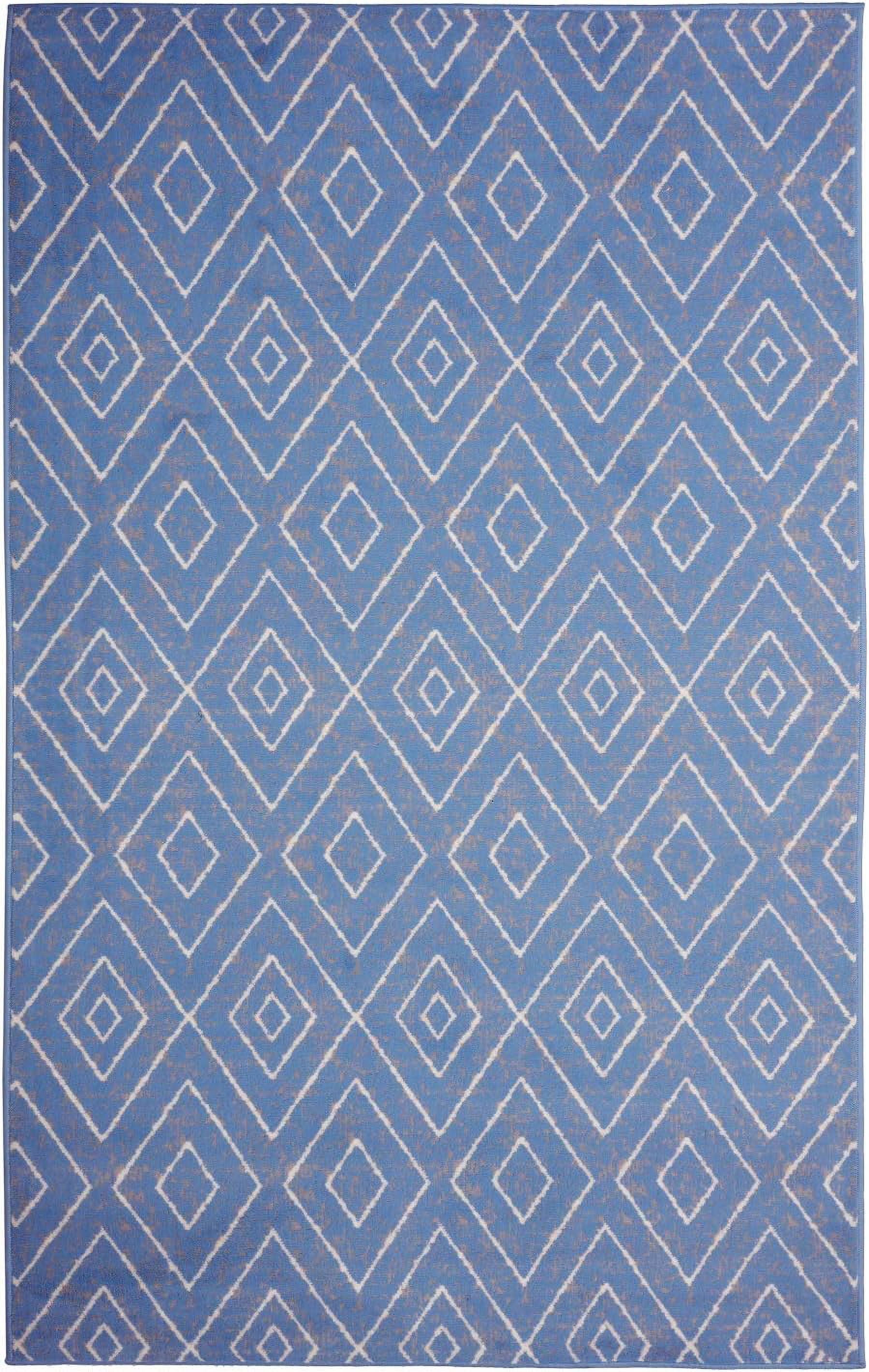 Ambient Rugs Diamond Pattern Area Rug - 5 ft. x 8 ft., Light Blue ...
