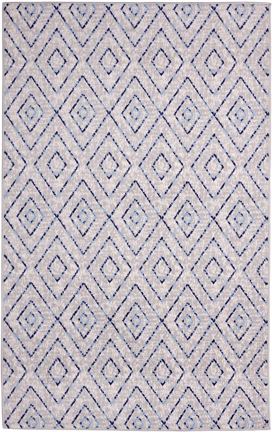 Ambient Rugs Diamond Pattern Area Rug - 5 ft. x 8 ft., Light Grey ...