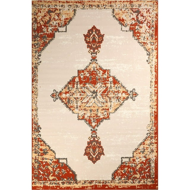 Ambient Rugs Distressed Area Rug - 2 ft. x 4 ft., Peach, Indoor Rug ...