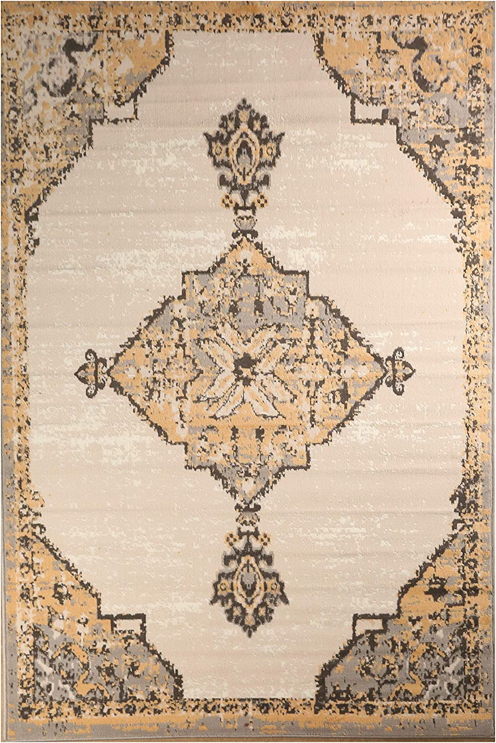 Ambient Rugs Distressed Area Rug - 3 ft. 5 in. x 5 ft. 6 in., Light ...
