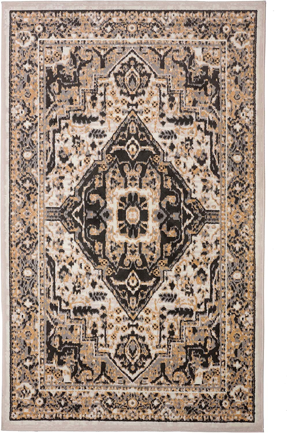 Ambient Rugs Distressed Rug - 2 ft. x 4 ft., Dark Grey, Indoor Rug with ...