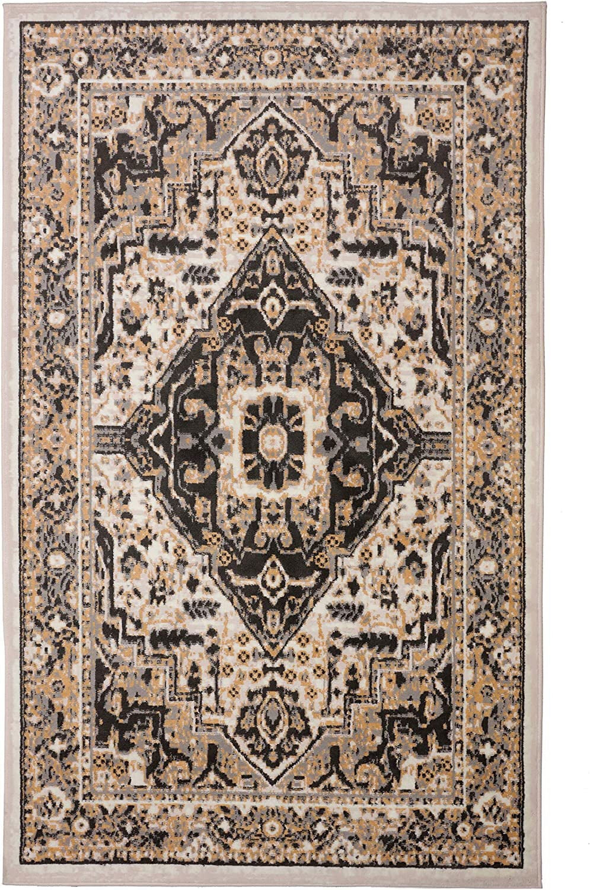 Ambient Rugs Distressed Rug - 3 ft. 5 in. x 5 ft. 6 in., Dark Grey ...