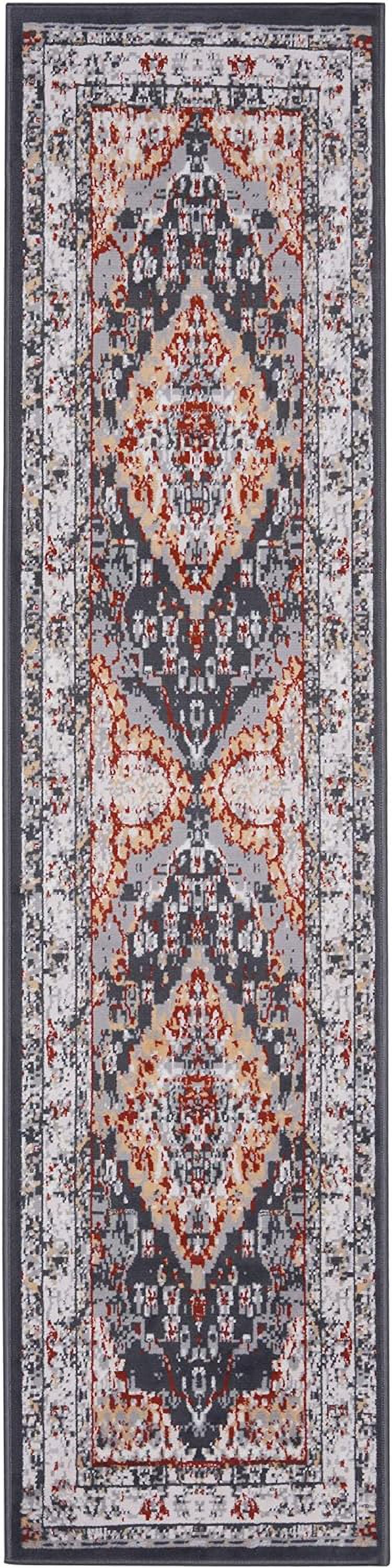 Ambient Rugs Distressed Runner Rug - 2 ft. x 8 ft., Dark Grey, Indoor ...