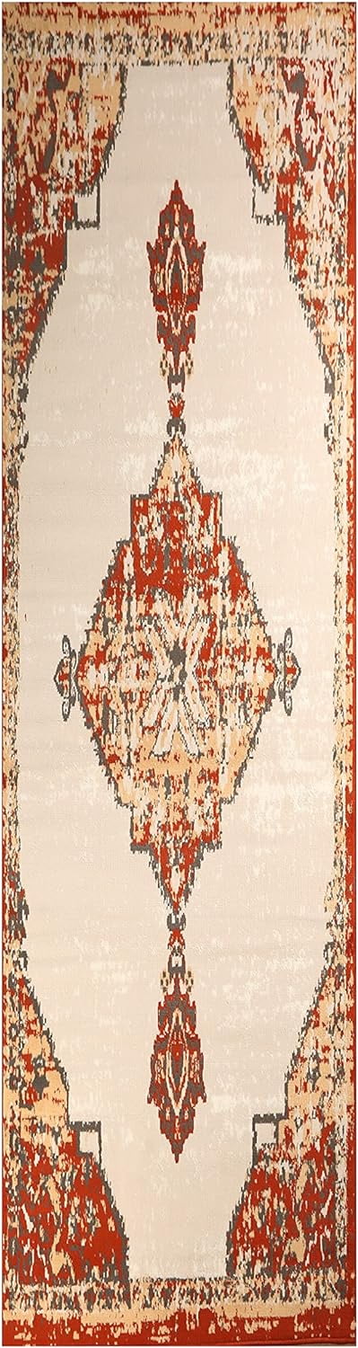 Ambient Rugs Distressed Runner Rug - 2 ft. x 8 ft., Peach, Indoor Rug ...