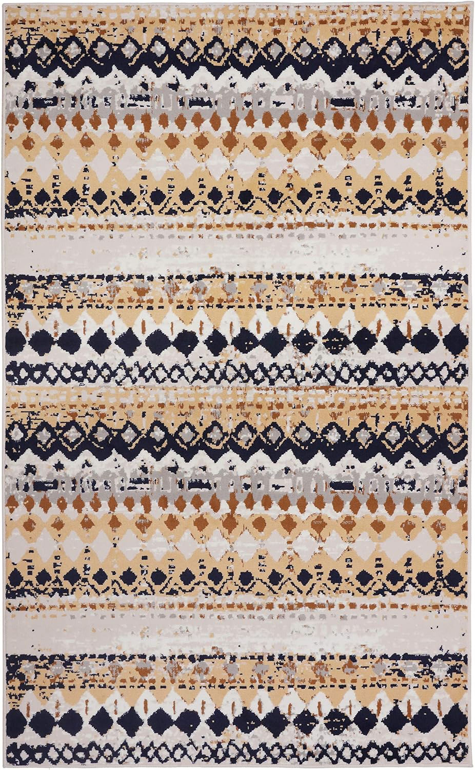 Ambient Rugs Geometric Pattern Rug - 5 ft. x 8 ft., Peach, Rustic Theme ...