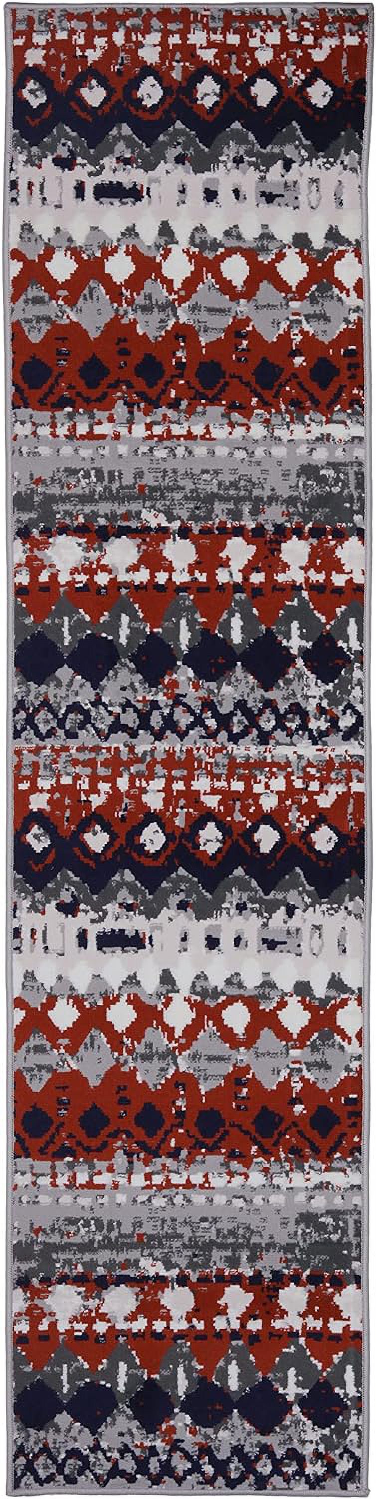 Ambient Rugs Geometric Pattern Runner Rug - 2 ft. x 8 ft., Light Grey ...