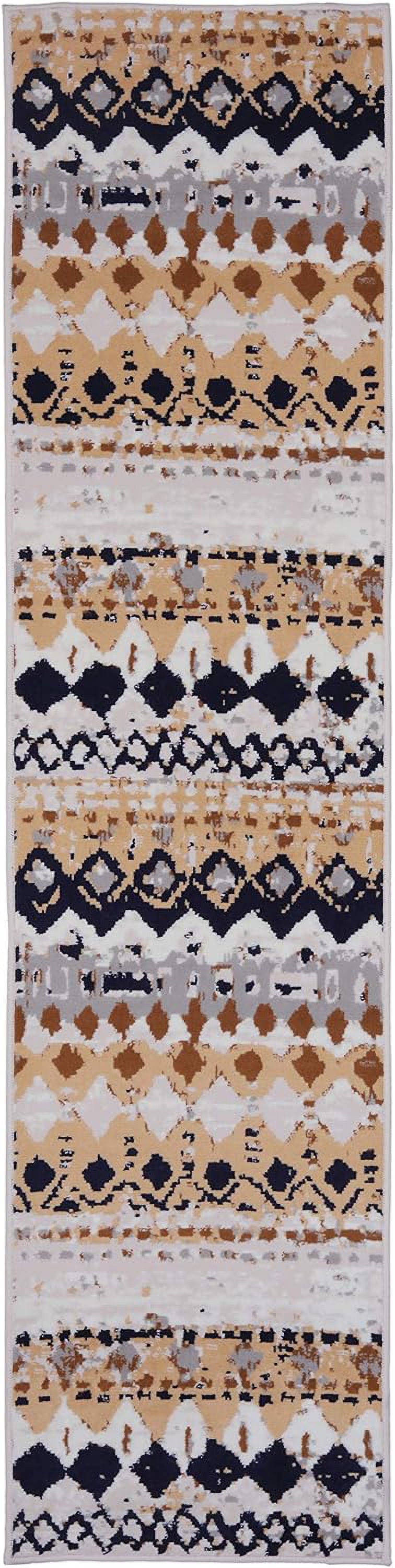 Ambient Rugs Geometric Pattern Runner Rug - 2 ft. x 8 ft., Peach ...