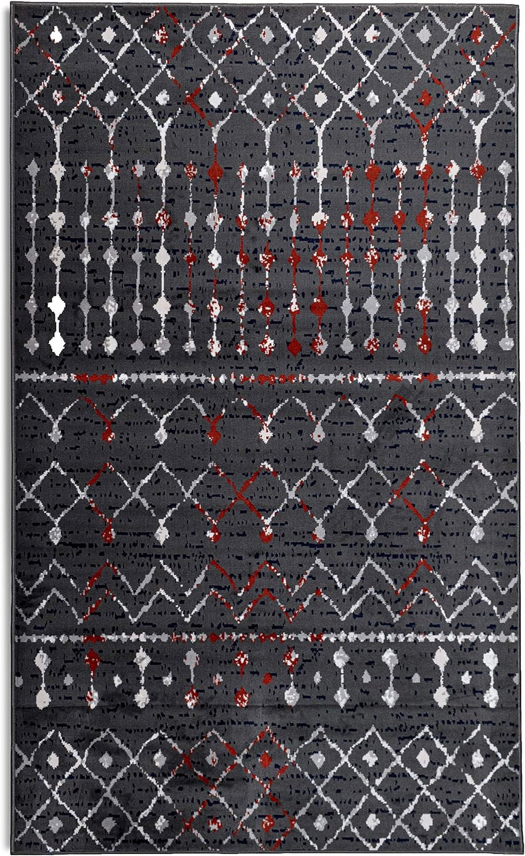 Ambient Rugs Moroccan Style Rug - 2 ft. x 4 ft., Dark Grey, Distressed ...