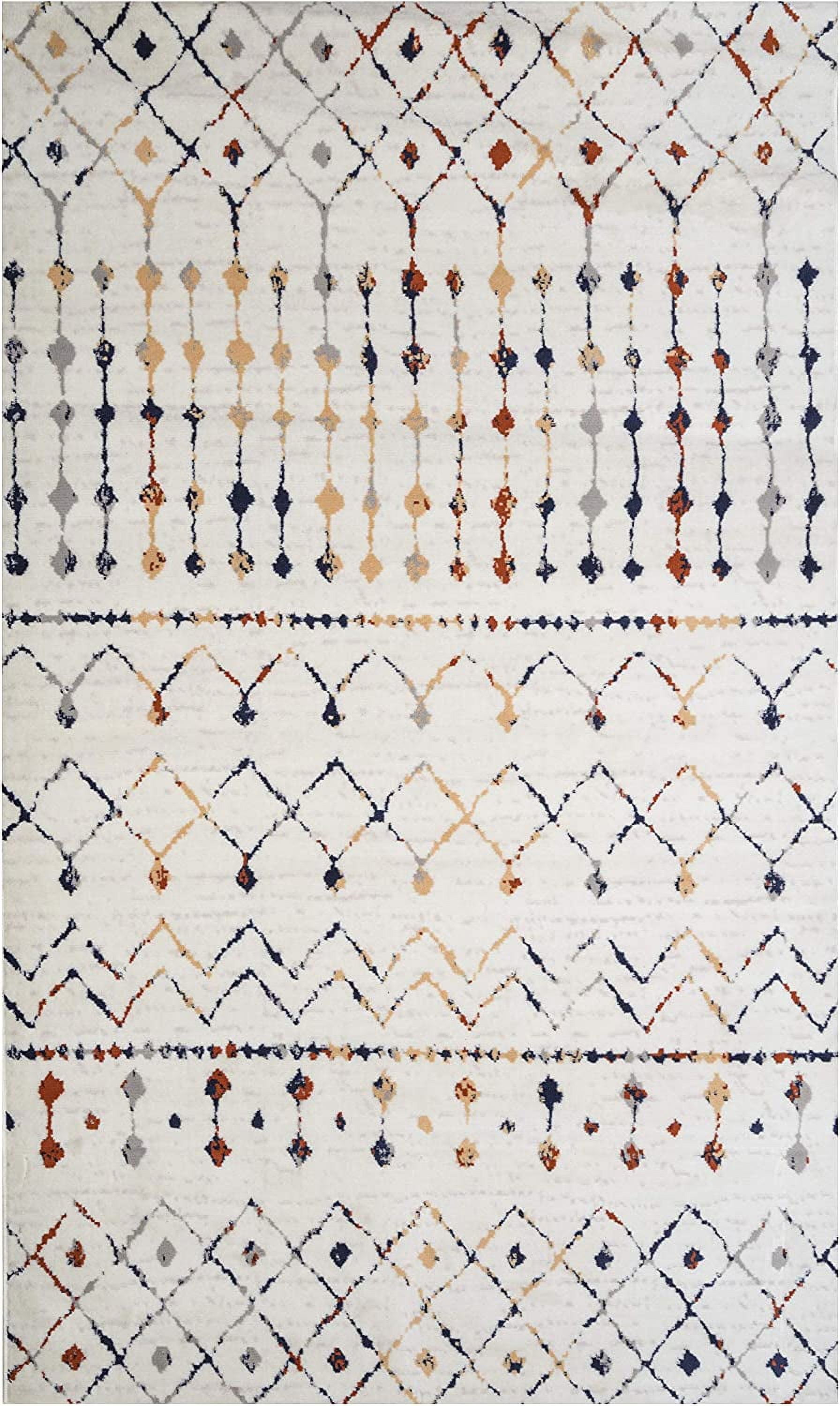 Ambient Rugs Moroccan Style Rug - 5 ft. x 8 ft., Ivory, Distressed Rug ...