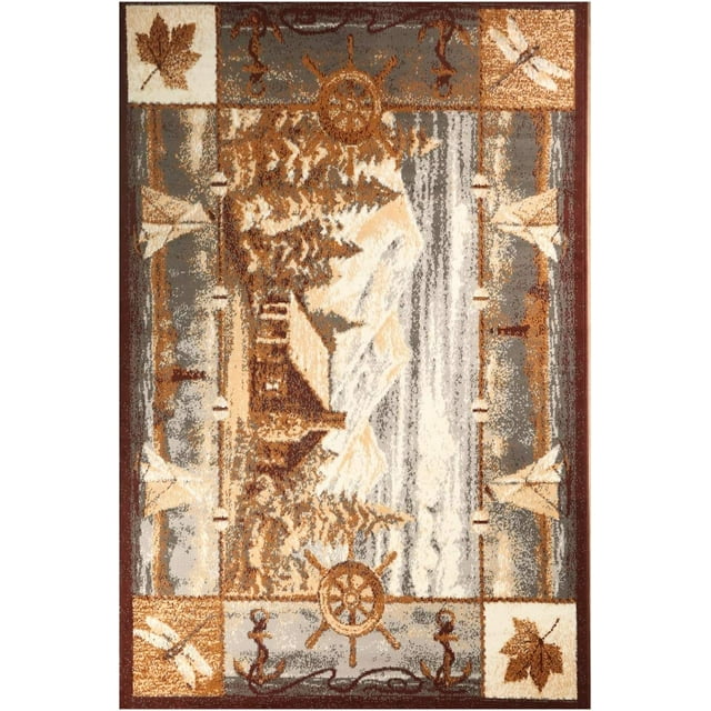 Ambient Rugs Nautical Theme Rug - 5 ft. x 8 ft., Multicolor, Tribal Rug ...