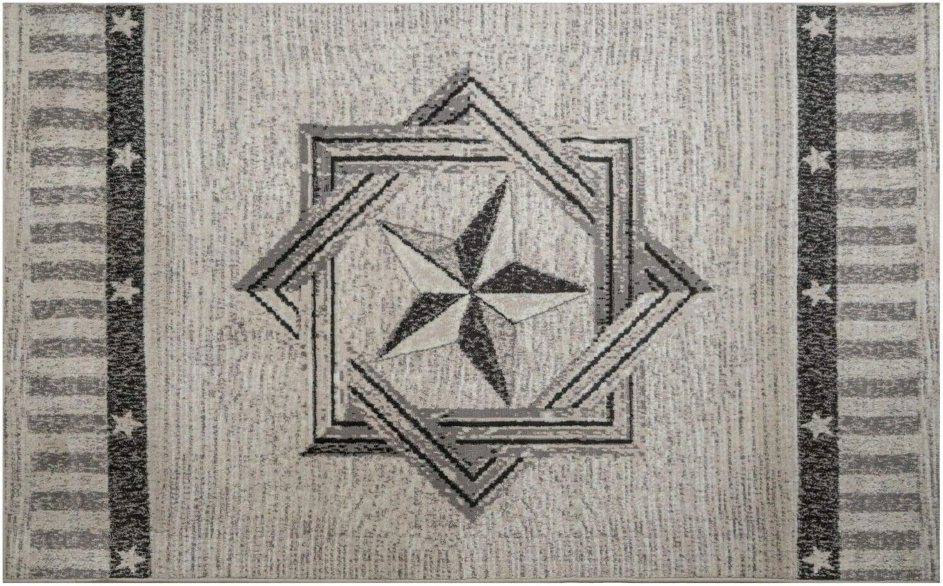 Ambient Rugs Texas Star Rug - 5 ft. x 8 ft., Peach Rustic, Novelty Lone ...