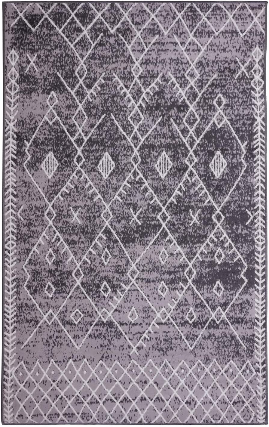 Ambient Rugs Trellis Pattern Rug - 5 ft. x 8 ft., Light Grey, Bohemian ...