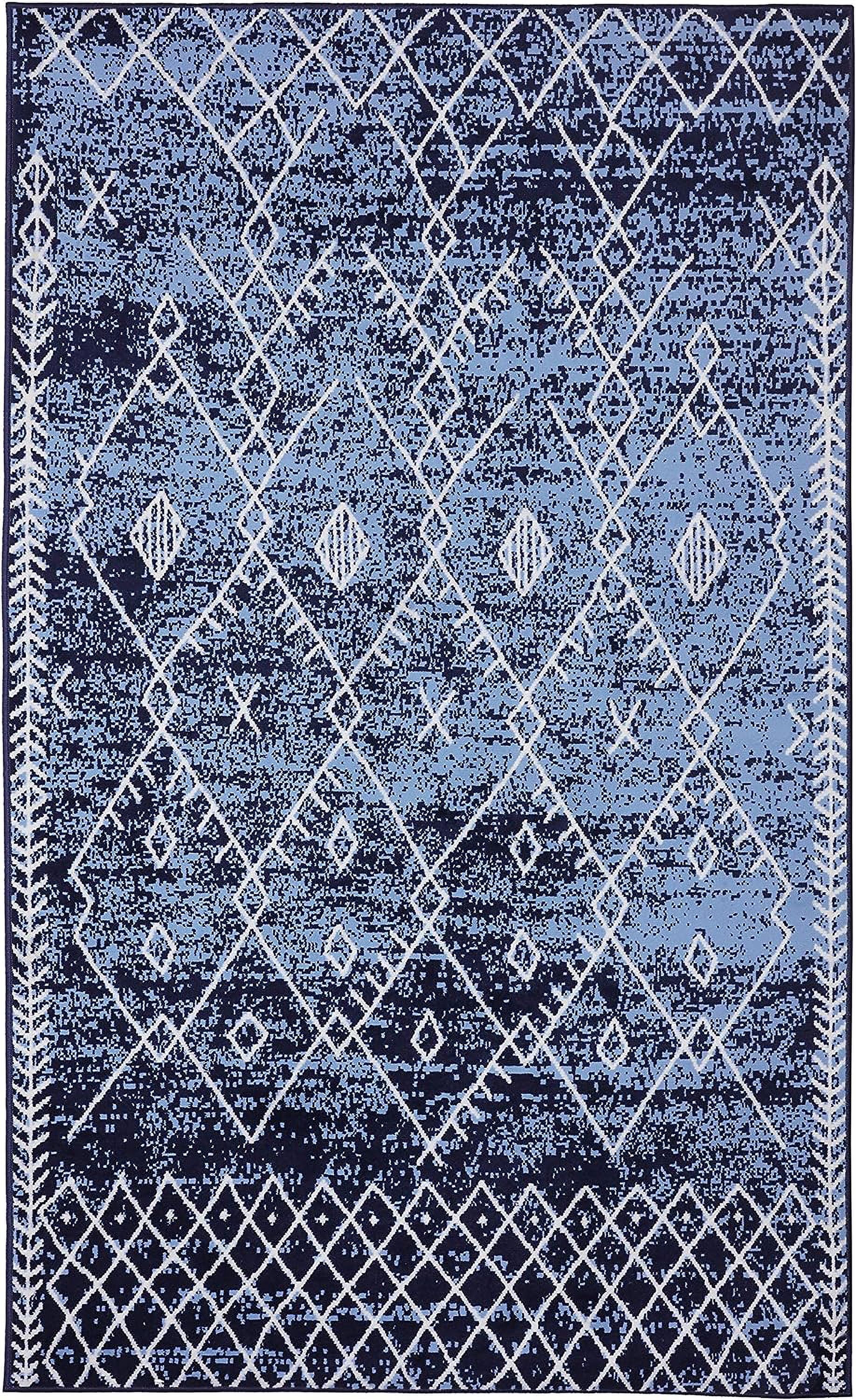 Ambient Rugs Trellis Pattern Rug - 5 ft. x 8 ft., Navy, Bohemian Rug ...