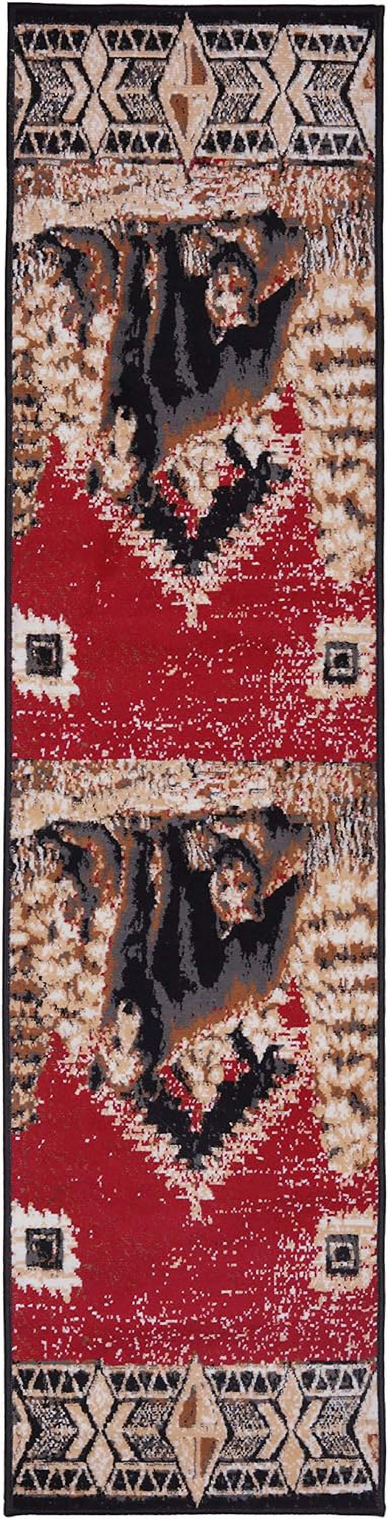 Ambient Rugs Wildlife Lodge Rug – 2ft. x 8ft., Multicolor Cabin Rug ...