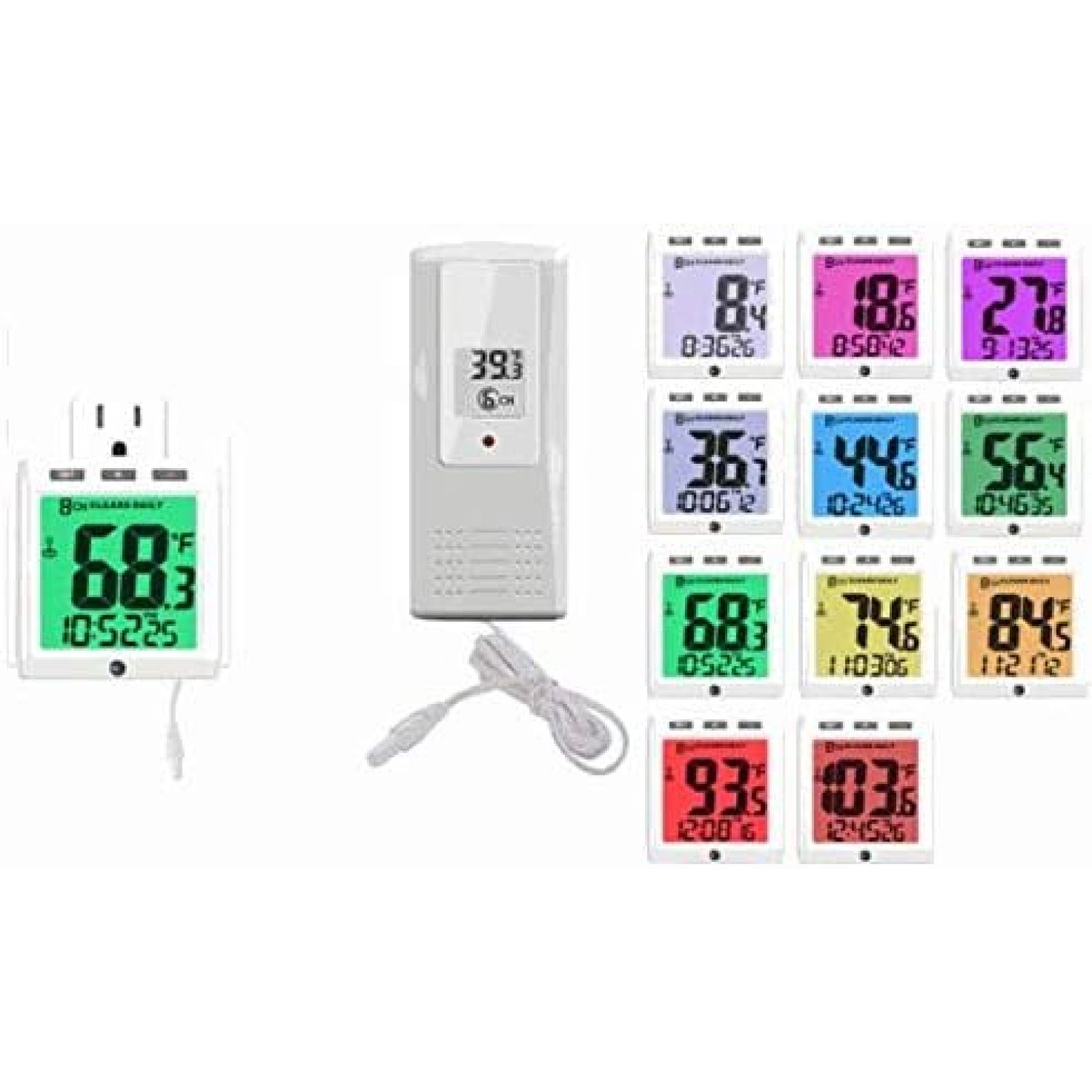 Ambient Weather WS-01TP Color Changing Wireless Aquarium Thermometer ...