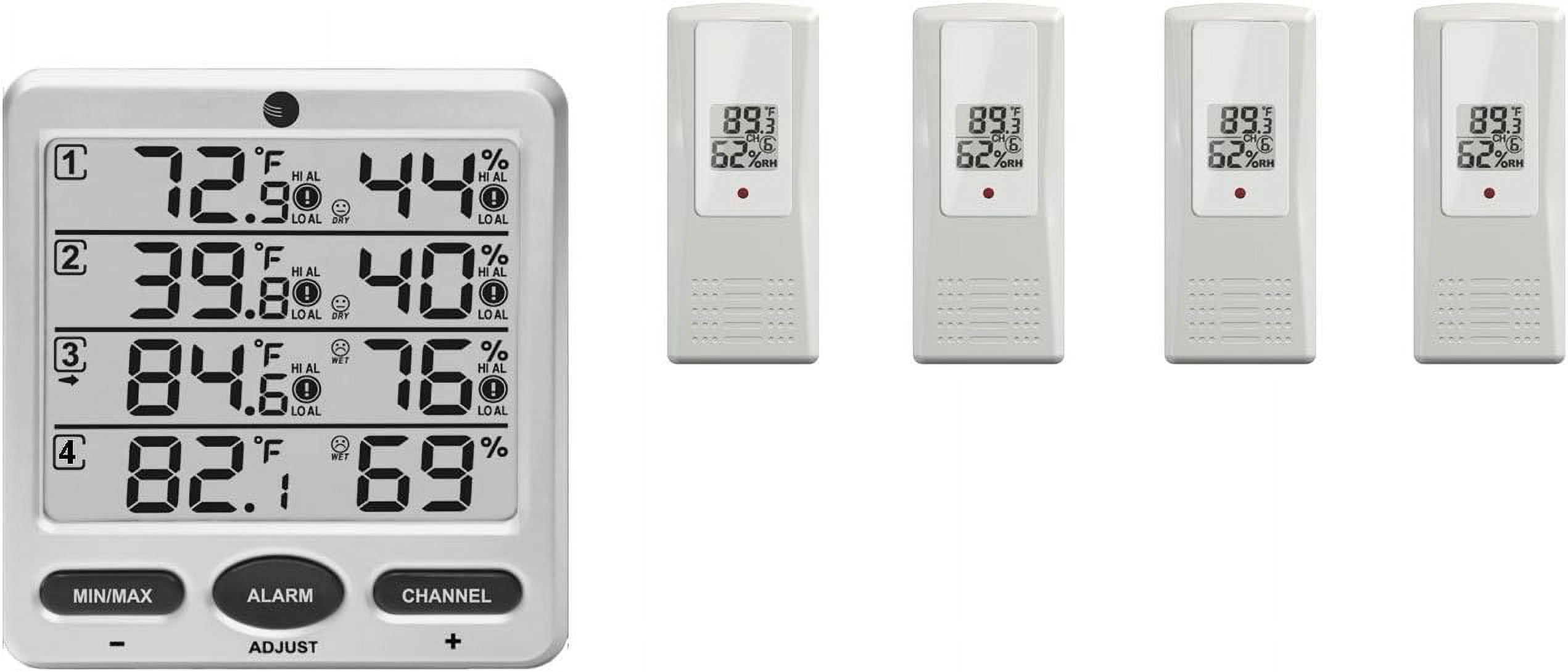 Ambient Weather WS-10-X4 Wireless Indoor/Outdoor 8 Channel Thermo ...